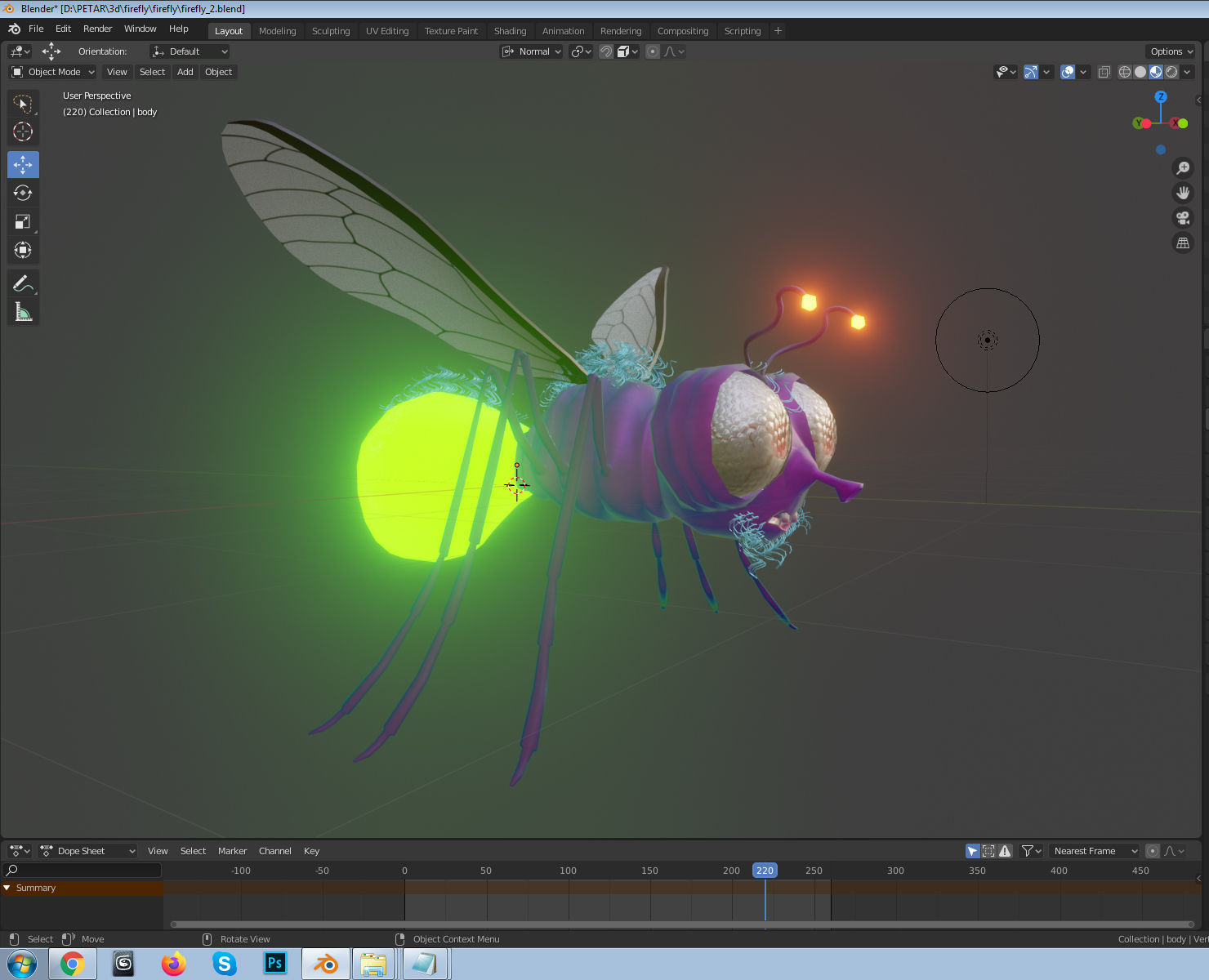 firefly fly 3D model animated rigged | CGTrader