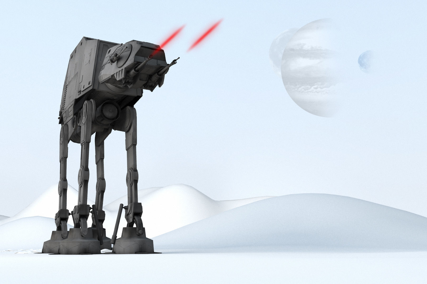 Star Wars Imperial AT-AT Walker free 3D model animated rigged | CGTrader