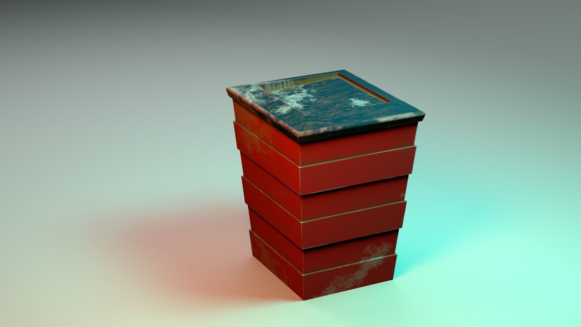 Road Side Dustbin 3d model with UV mapping and texture 3D model | CGTrader