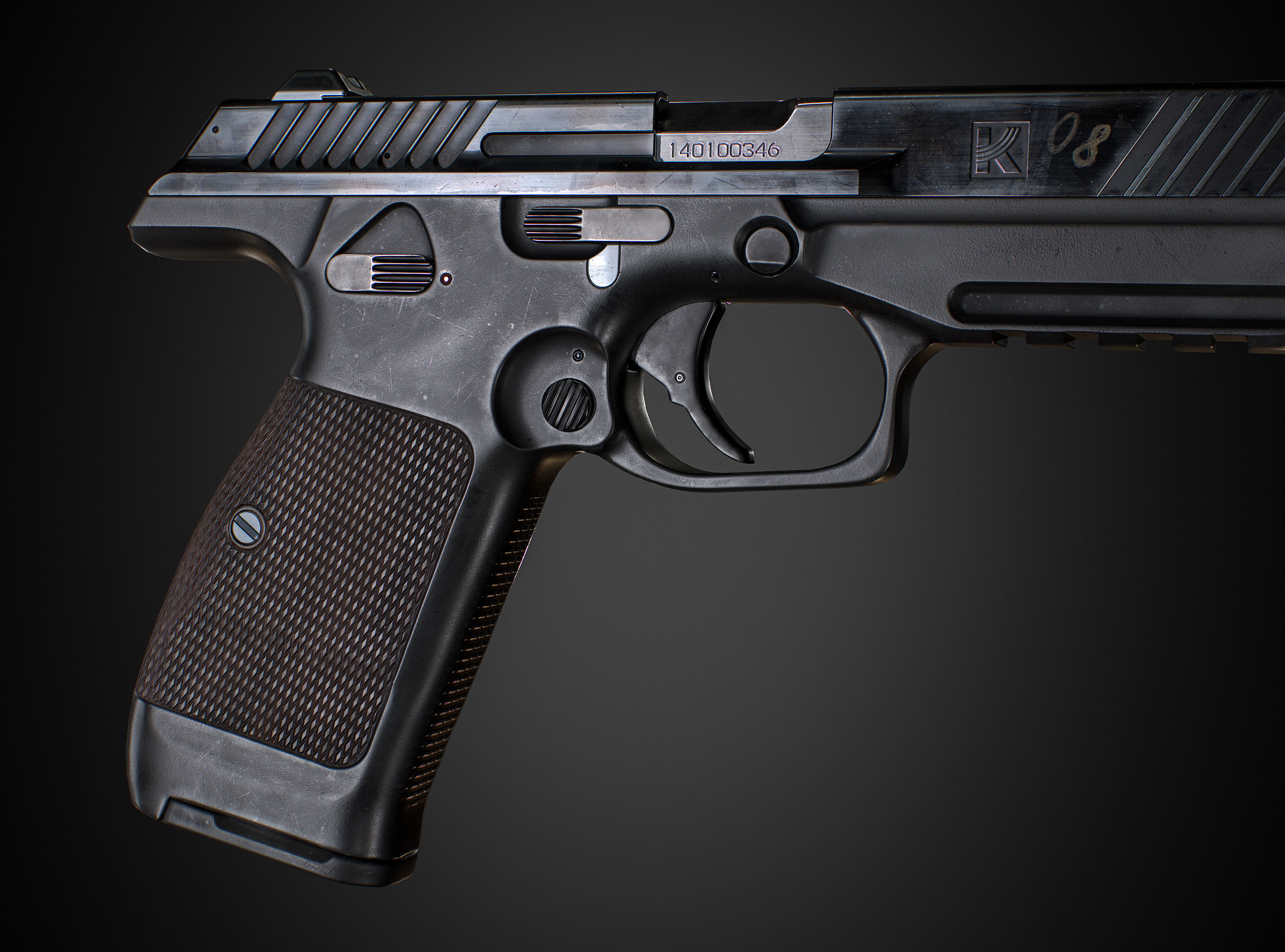 3D model PL 14 Lebedev pistol VR / AR / low-poly | CGTrader