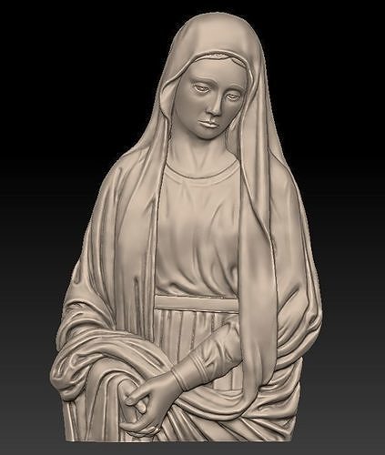 Mary mother of Jesus - relief - 2017 3D model 3D printable | CGTrader