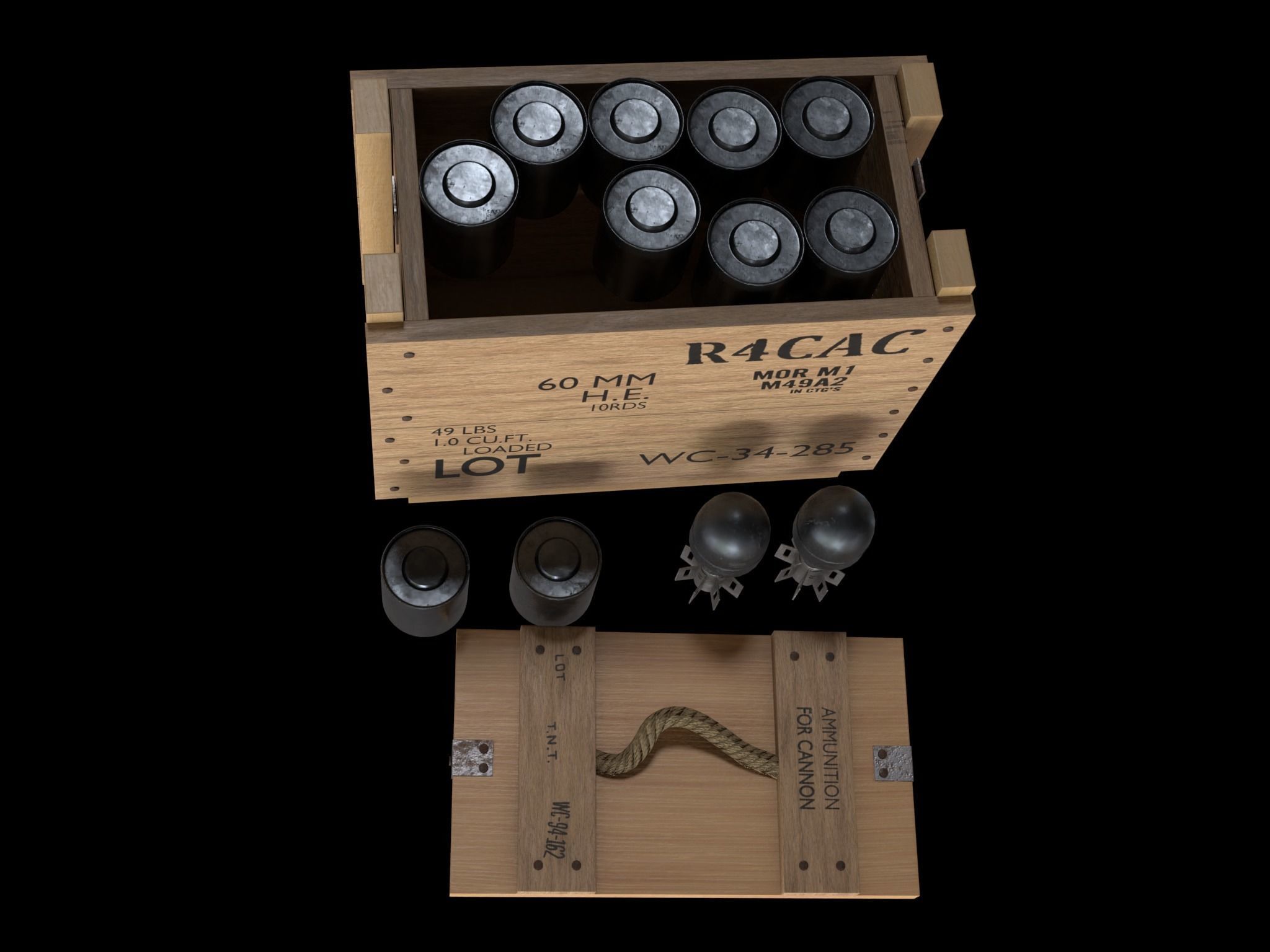 3D model Crate explosives VR / AR / low-poly | CGTrader