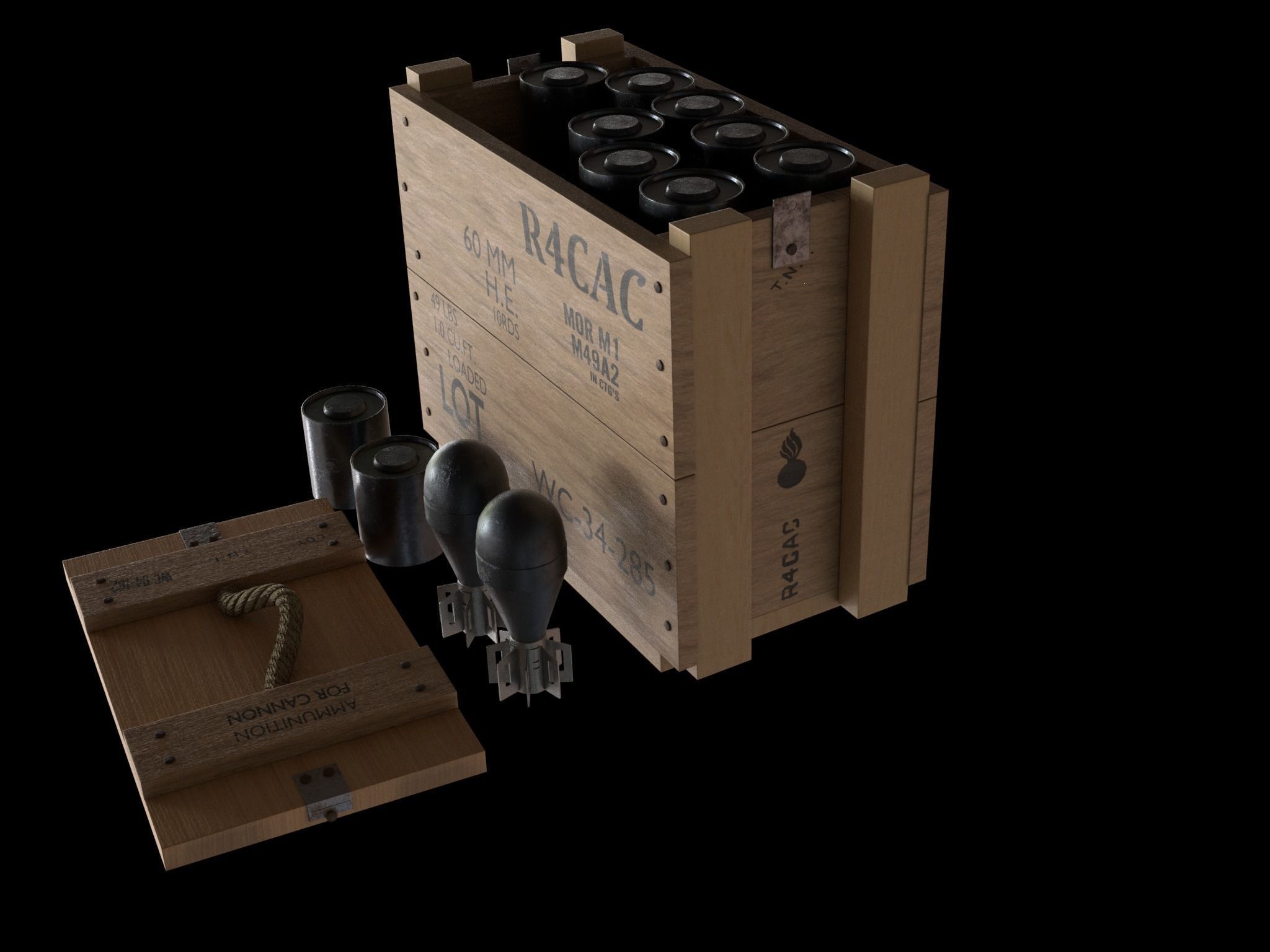 3D model Crate explosives VR / AR / low-poly | CGTrader