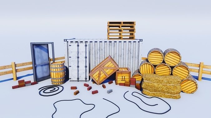 3D model Cartoon Prop Essentials - Industrial Pack VR / AR / low-poly ...