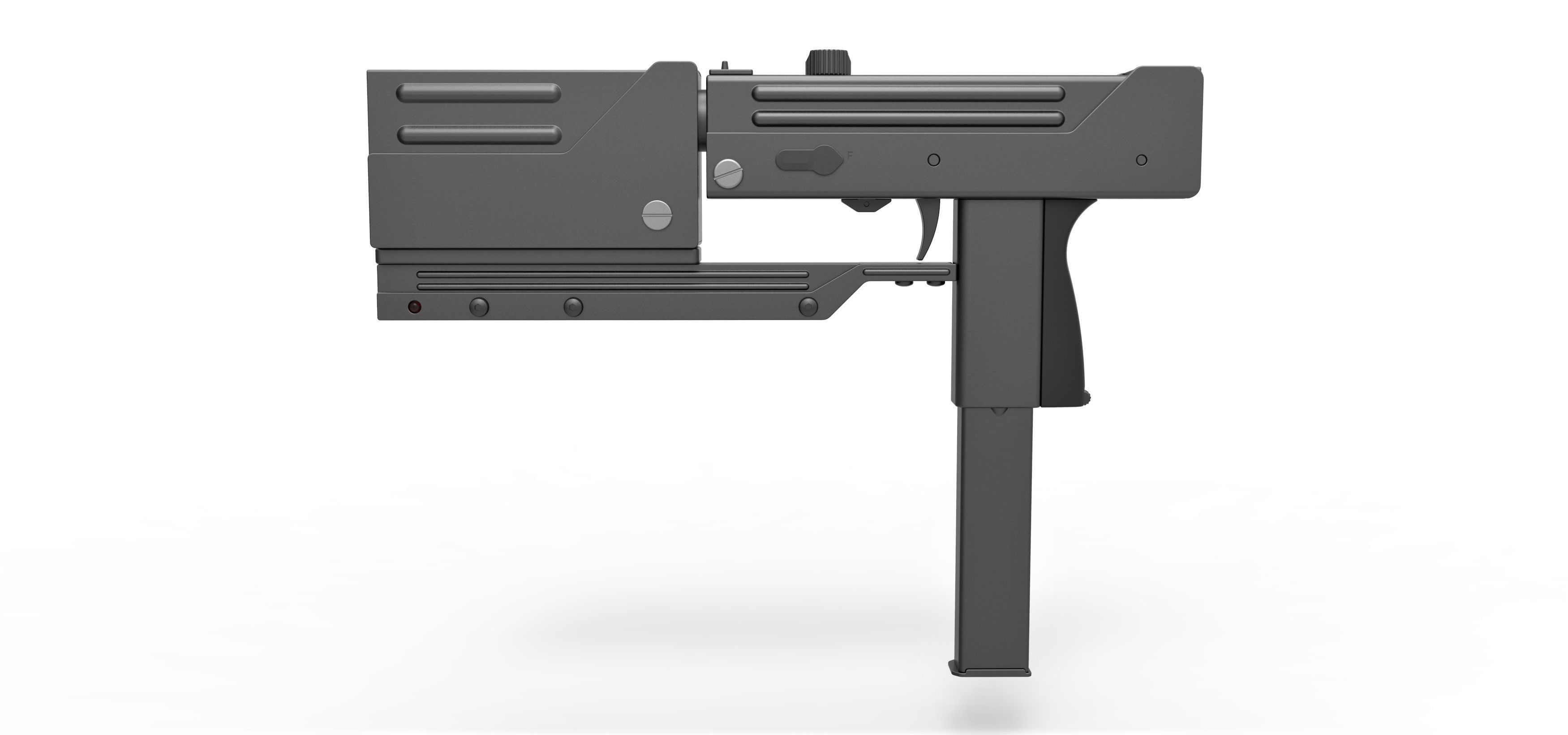 Submachine gun modified MAC-11 from the movie Blade 1998 3D model ...