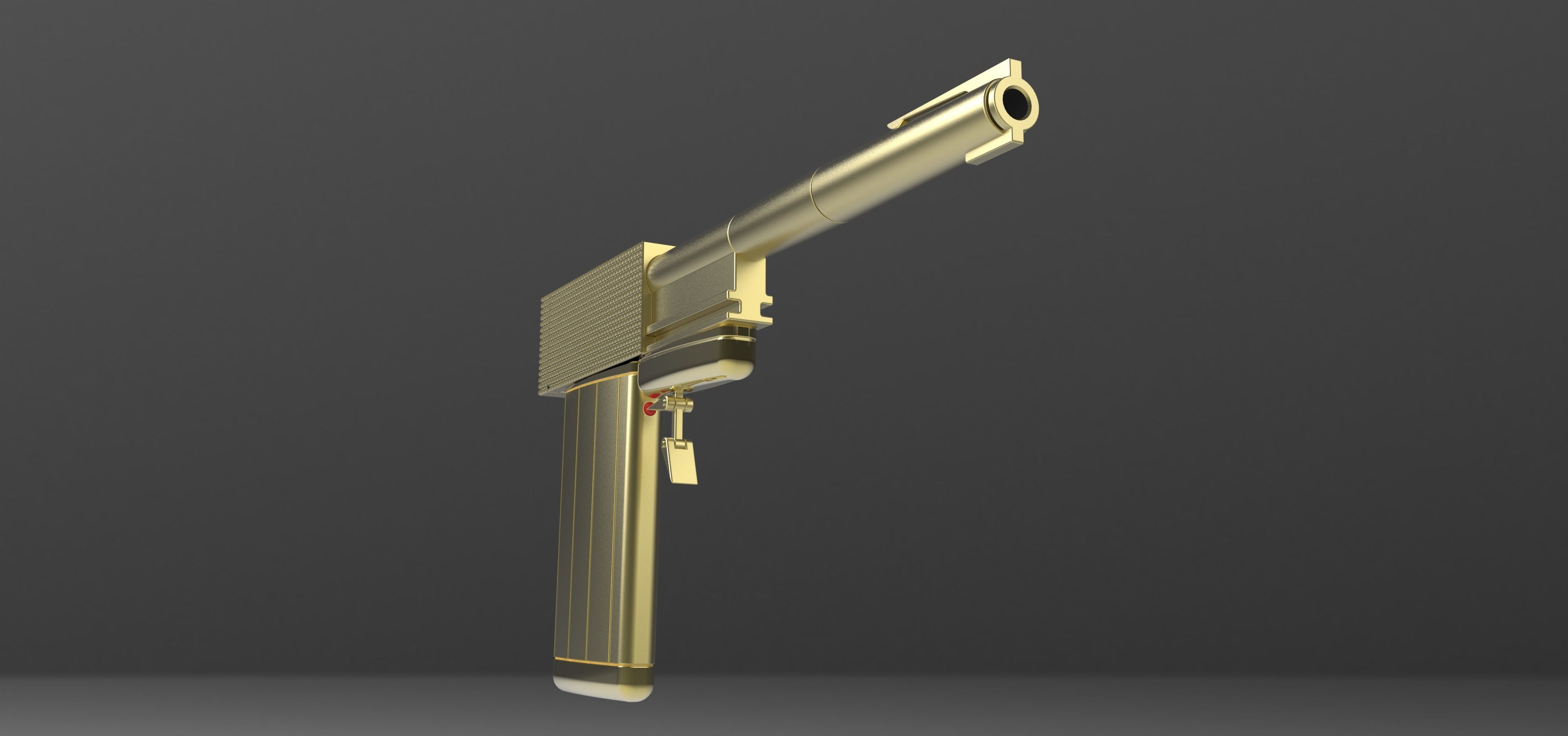 Guess gold gun 3D model | CGTrader