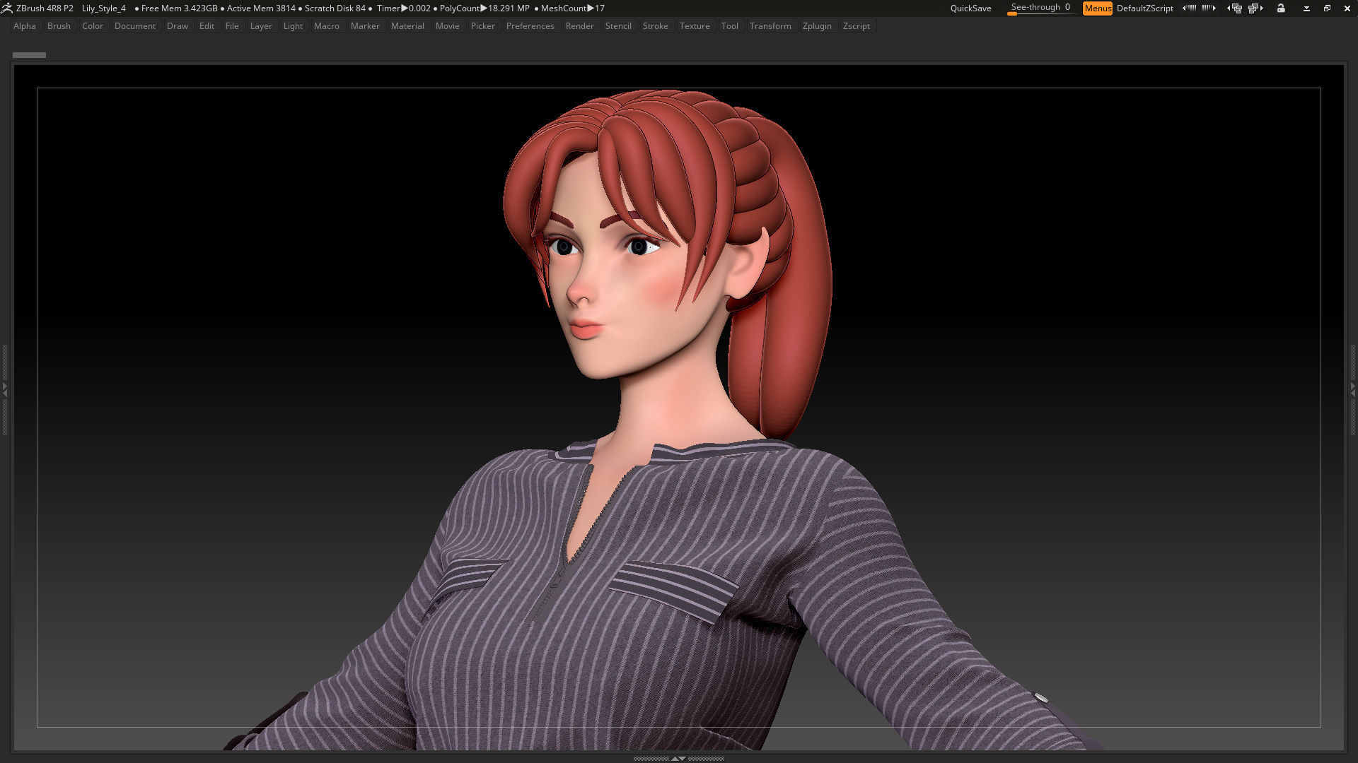 ZBrush Stylized Character Female Base Mesh No18 Style 4 3D model | CGTrader