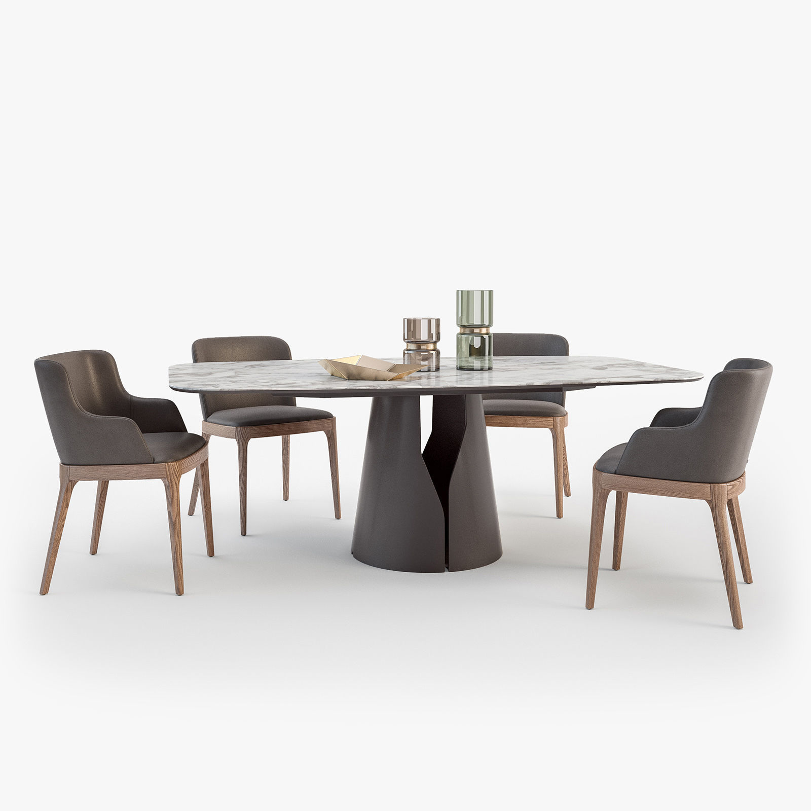 Cattelan Italia Giano table Magda chair set 3D model | CGTrader