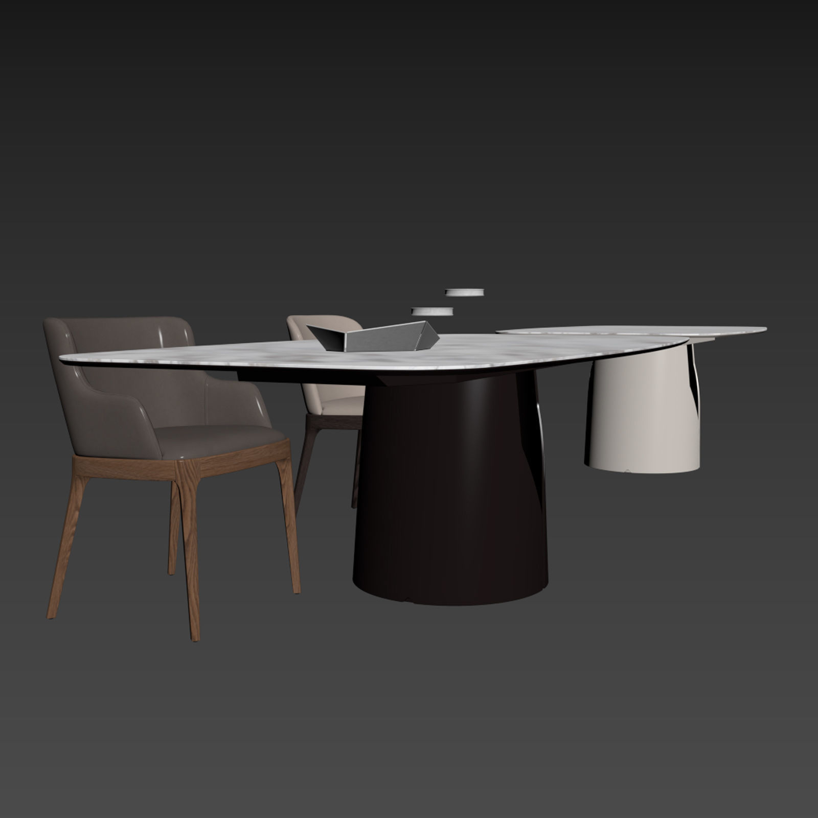 Cattelan Italia Giano table Magda chair set 3D model | CGTrader