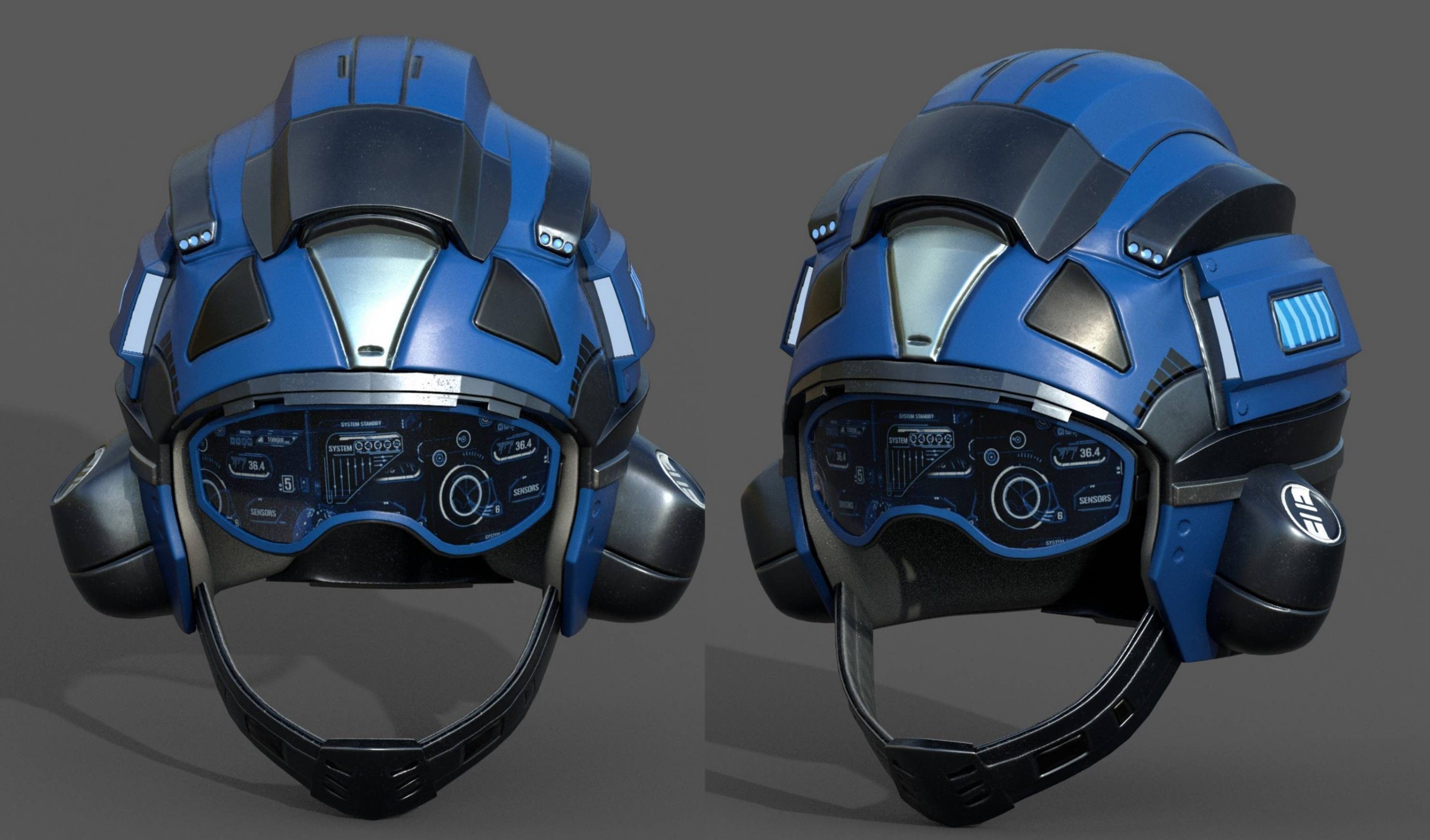 3D model Helmet scifi pilot fantasy human protection soldier combat VR ...