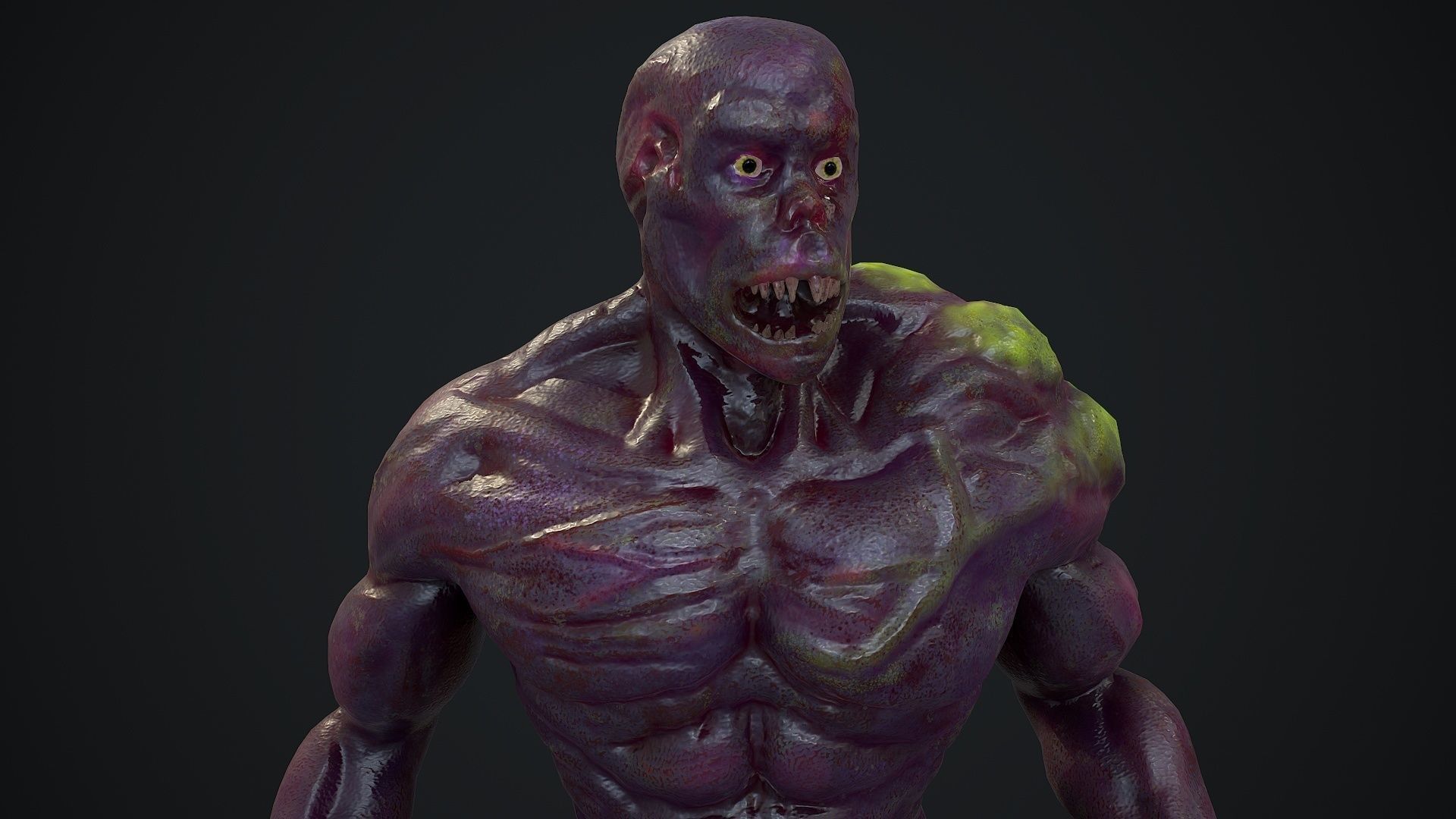 3D model Sci fi zombie mutant monster character VR / AR / low-poly ...
