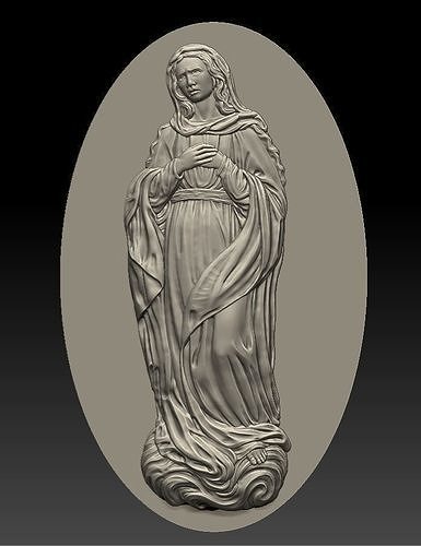 Virgin Mary 1 - relief icon - 2019 3D model 3D printable | CGTrader