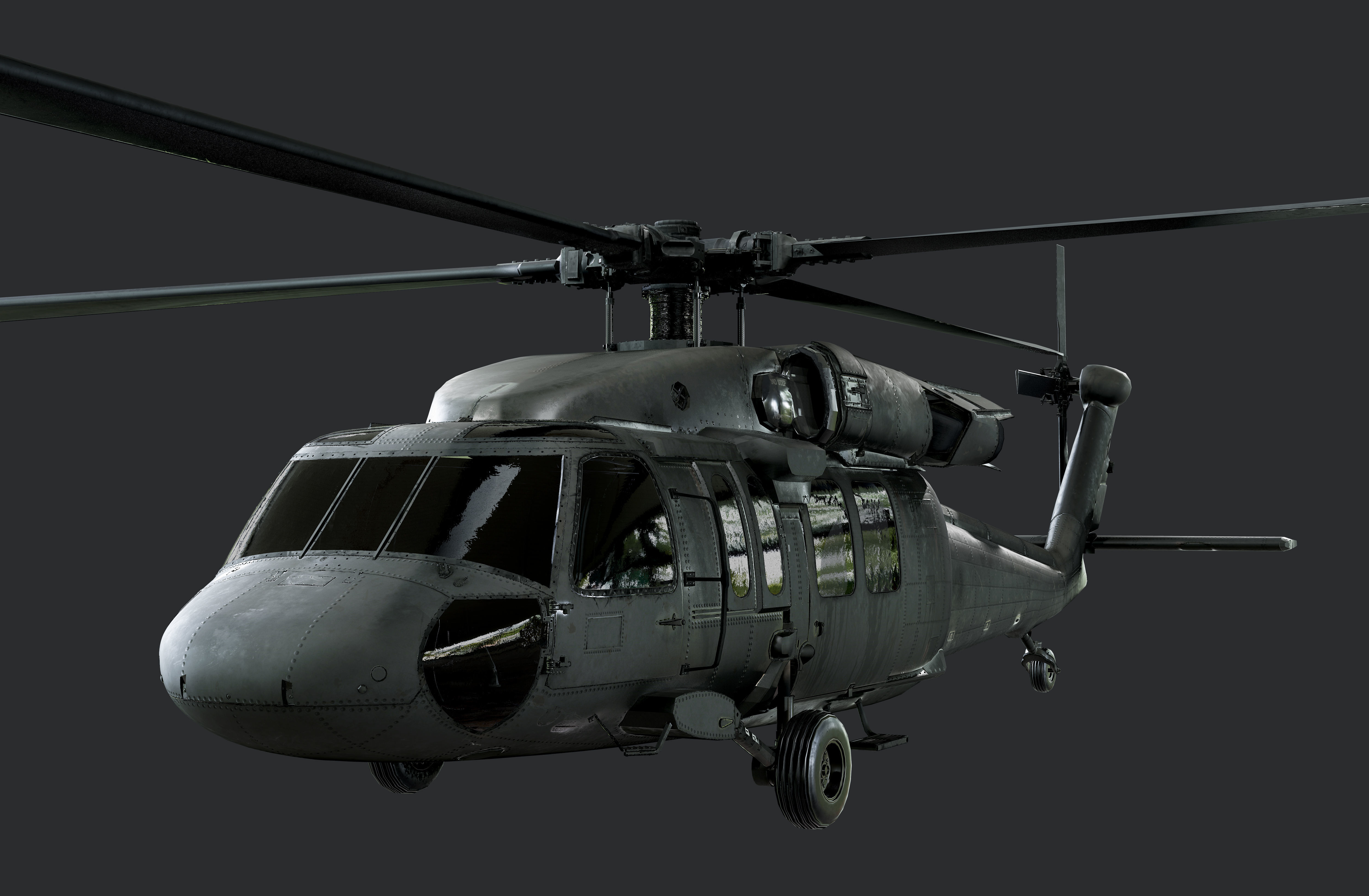 Sikorsky UH60 Black Hawk Helicopter EXTERIOR and INTERIOR 3D model ...