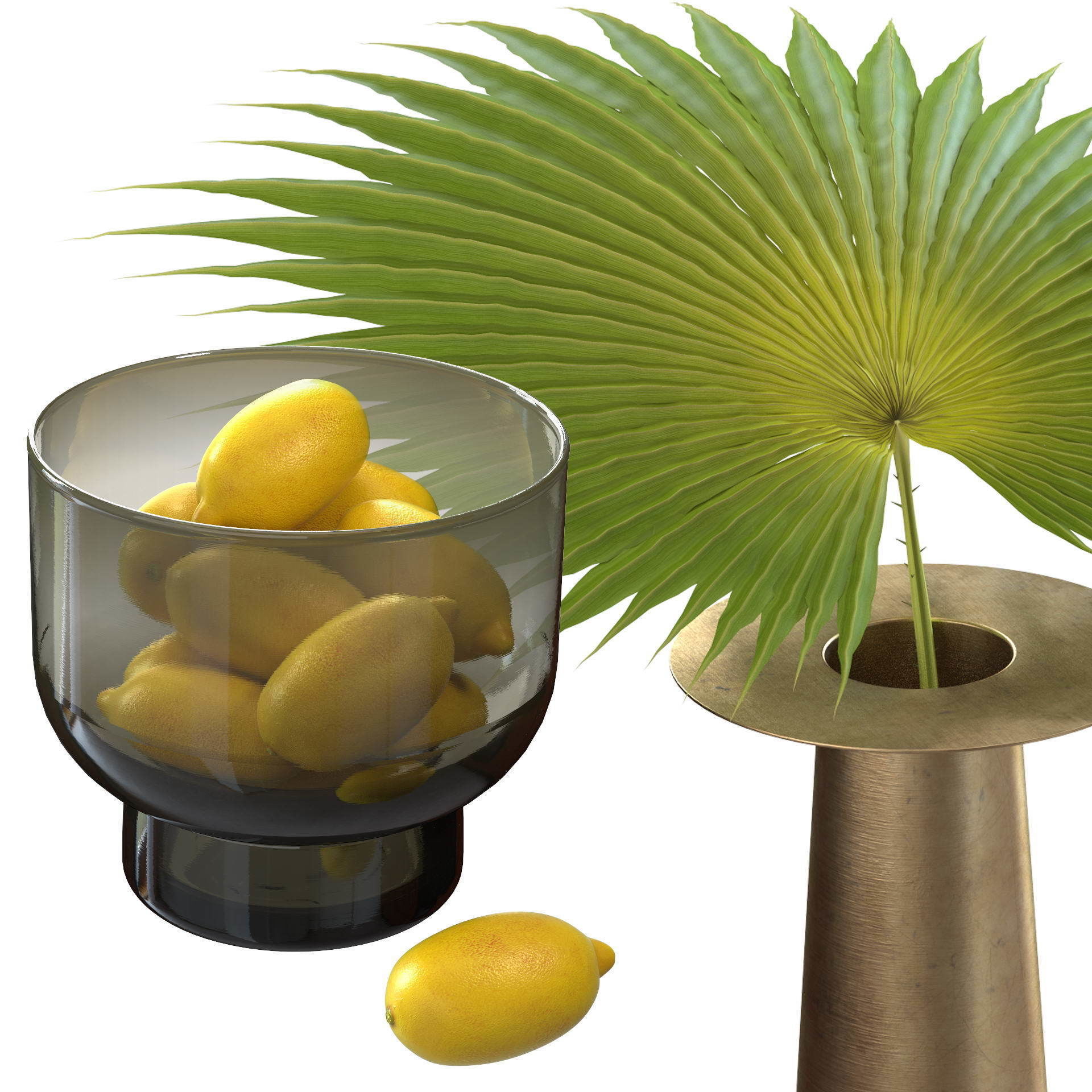 BoConcept decorative set with vase candleholders and lemons 3D model ...