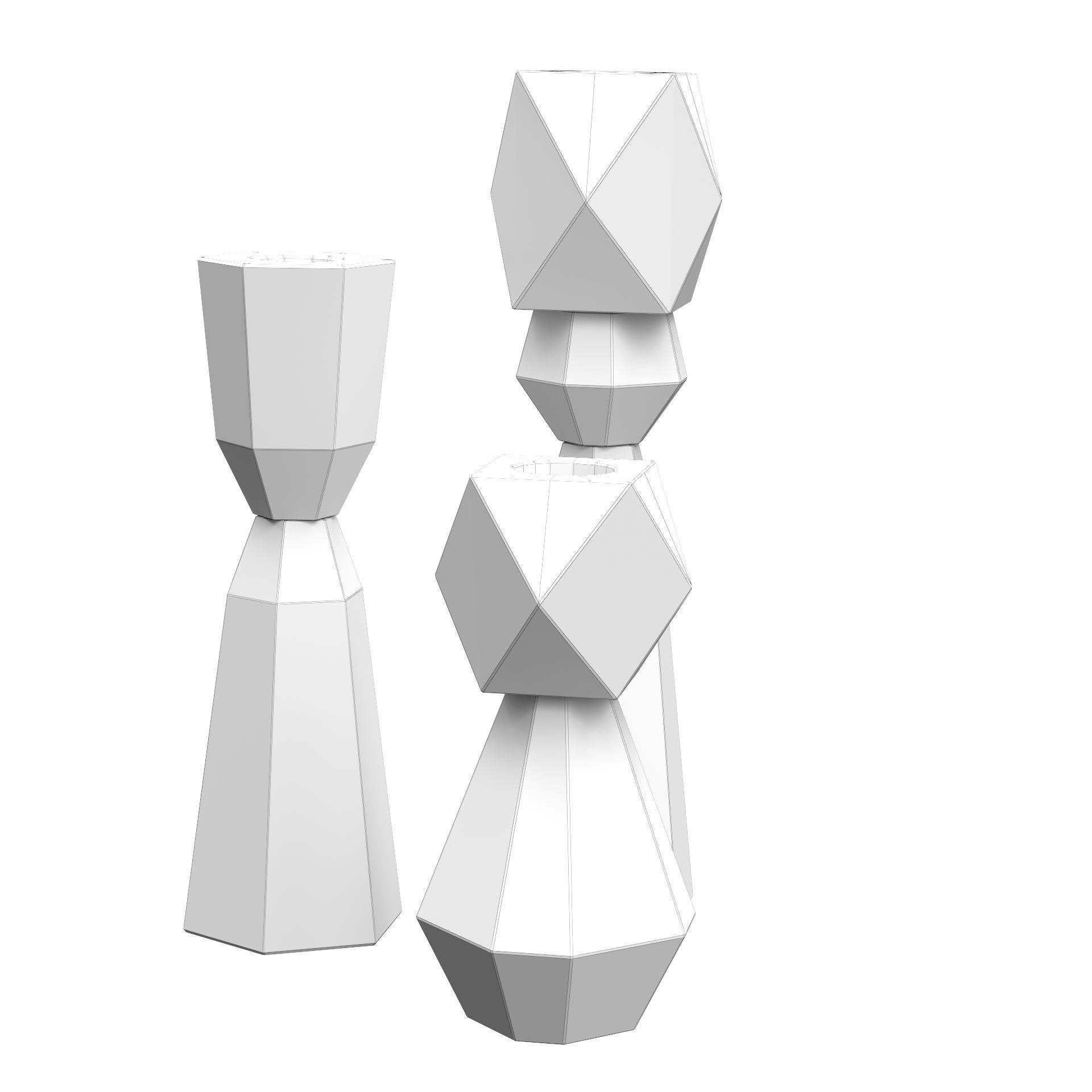 BoConcept decorative set with vase candleholders and lemons 3D model | CGTrader