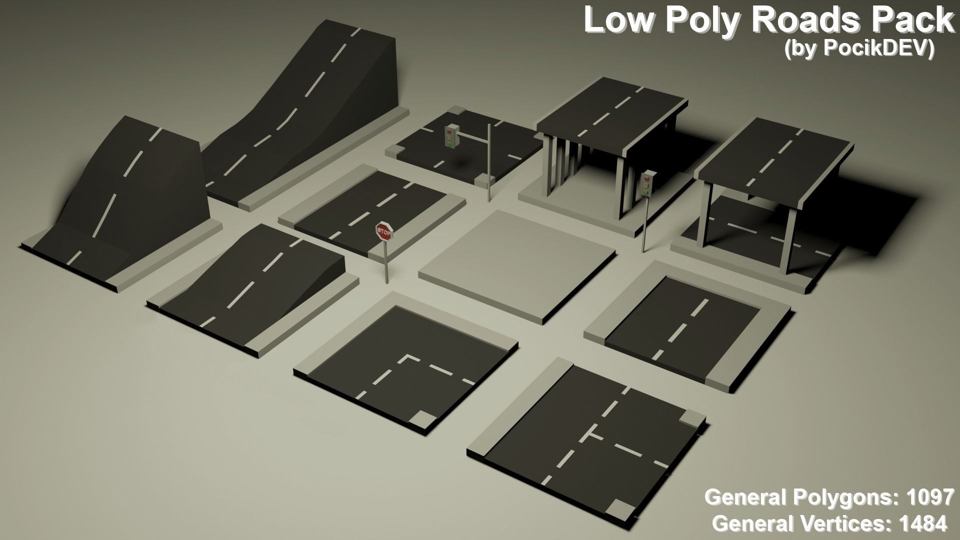 3D model Roads Low-Poly VR / AR / low-poly | CGTrader