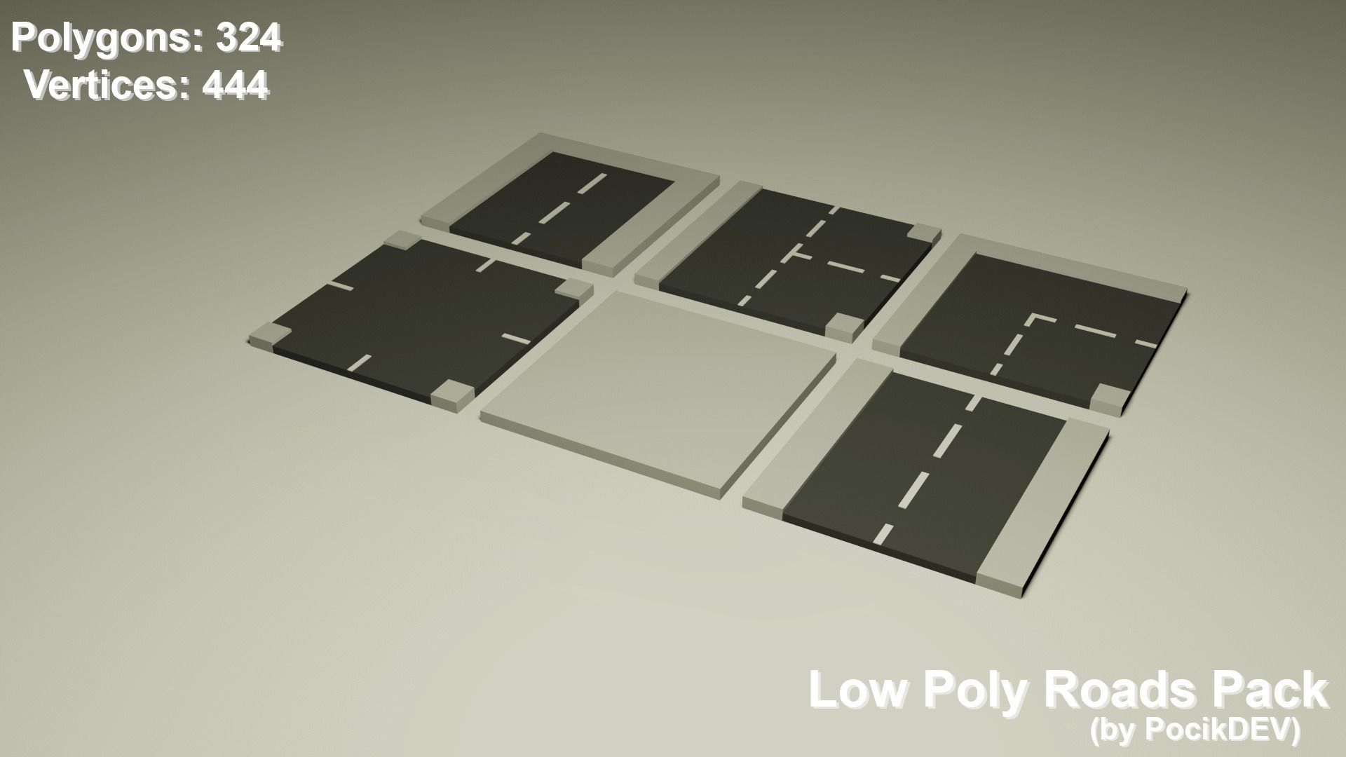 3D model Roads Low-Poly VR / AR / low-poly | CGTrader