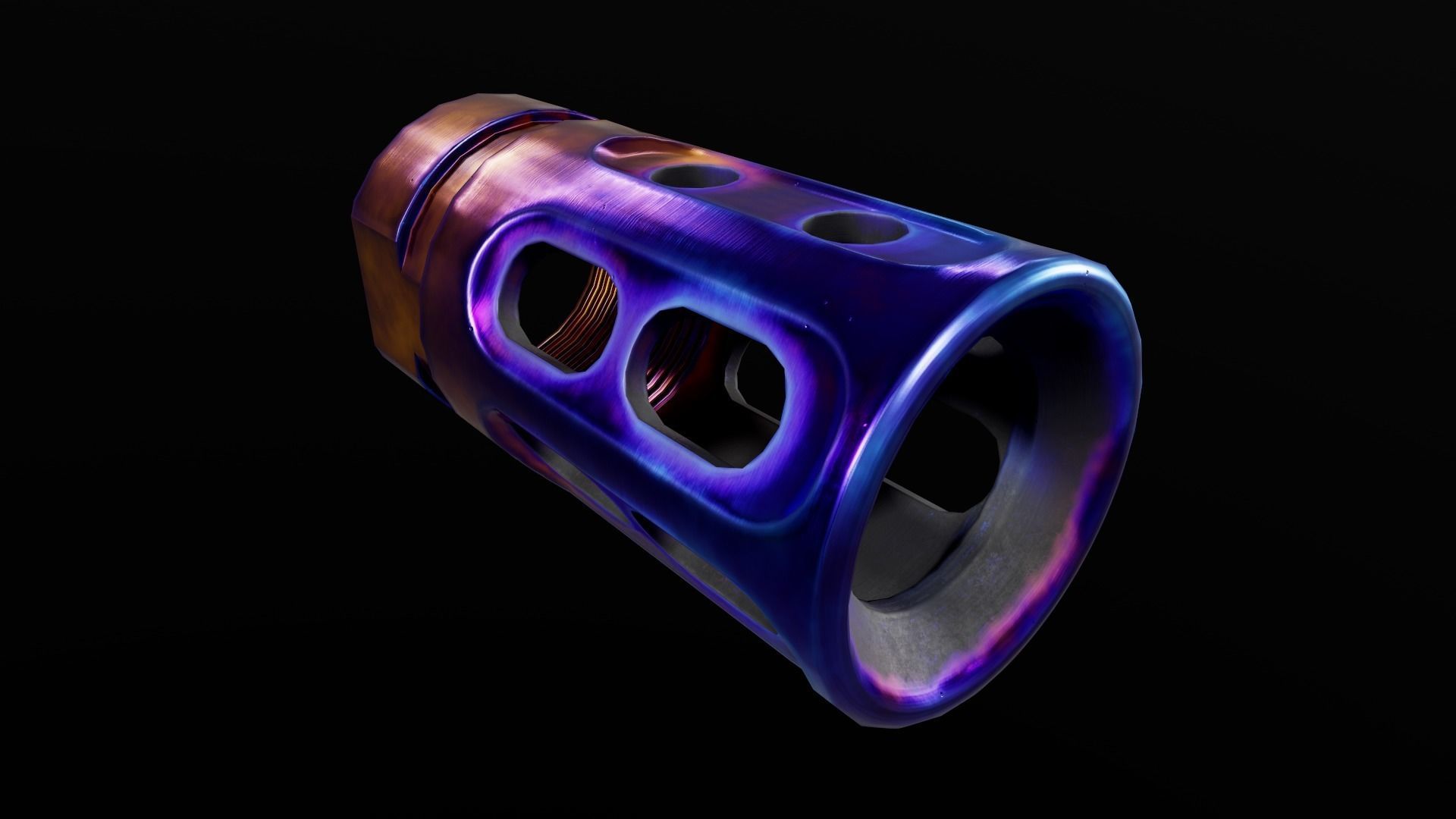 3D model TAA FTS Series Titanium PCC Hybrid Muzzle Brake VR / AR / low ...
