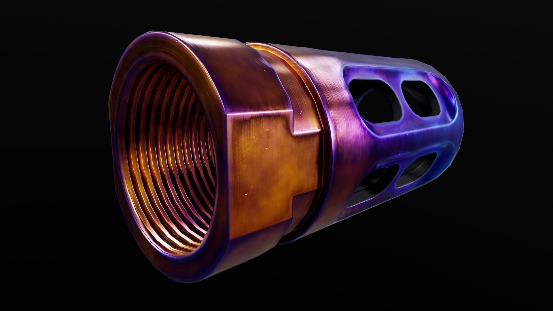 3D model TAA FTS Series Titanium PCC Hybrid Muzzle Brake VR / AR / low ...