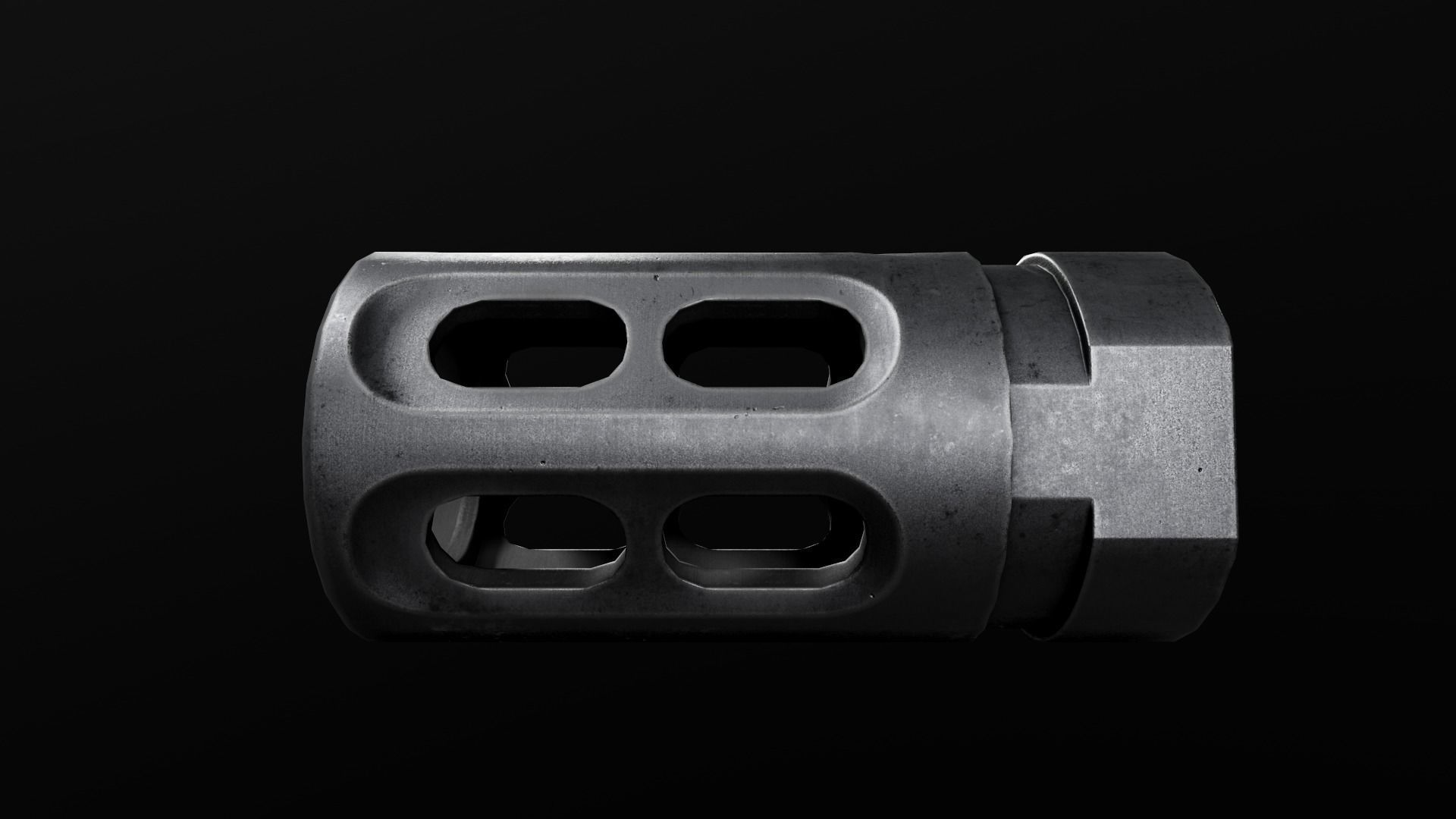 3D model TAA FTS Series Titanium PCC Hybrid Muzzle Brake VR / AR / low ...