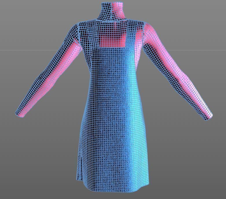 Stylish Designer Women Apron Dress 3D model 3D model | CGTrader