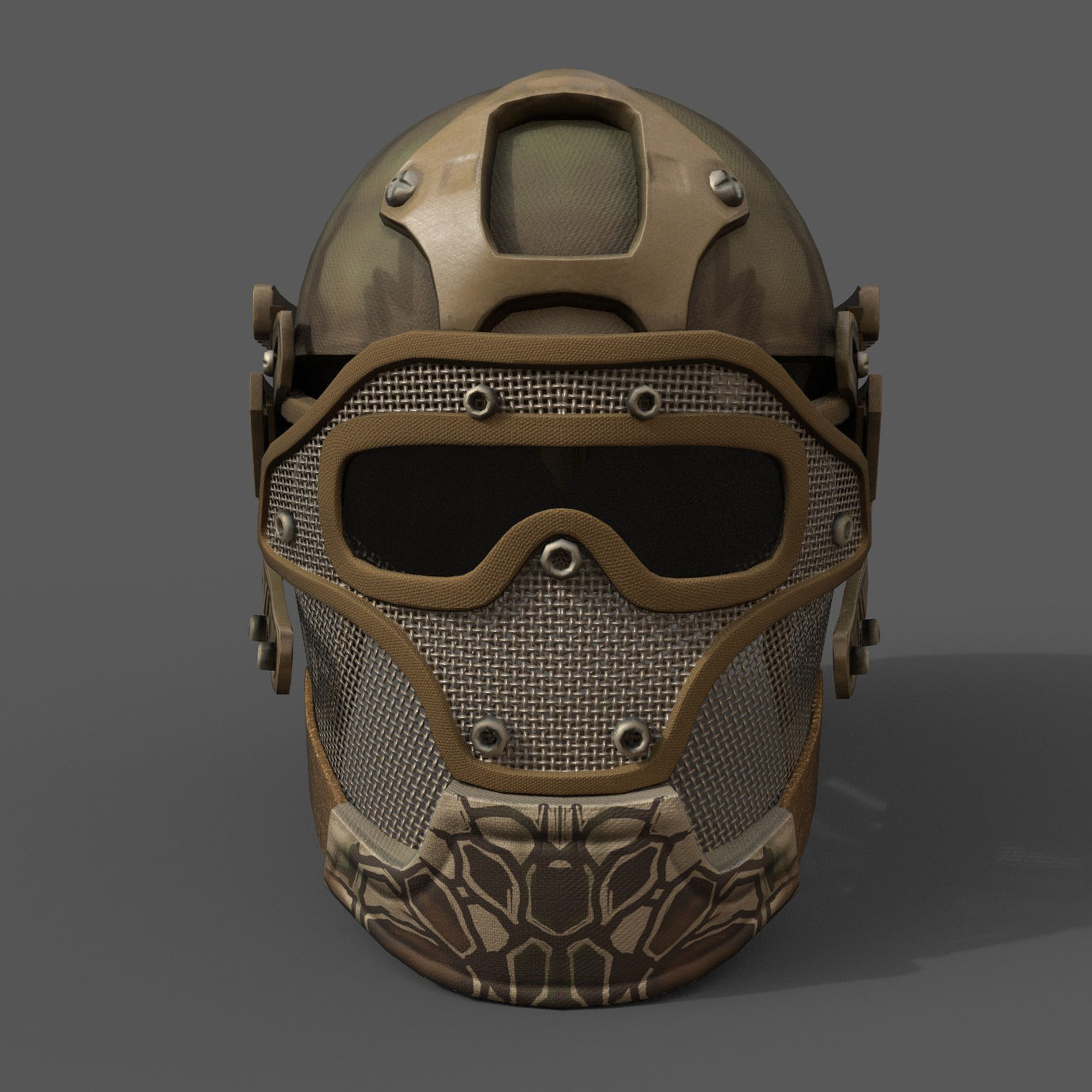 3D model Helmet camo human military combat soldier protection VR / AR ...