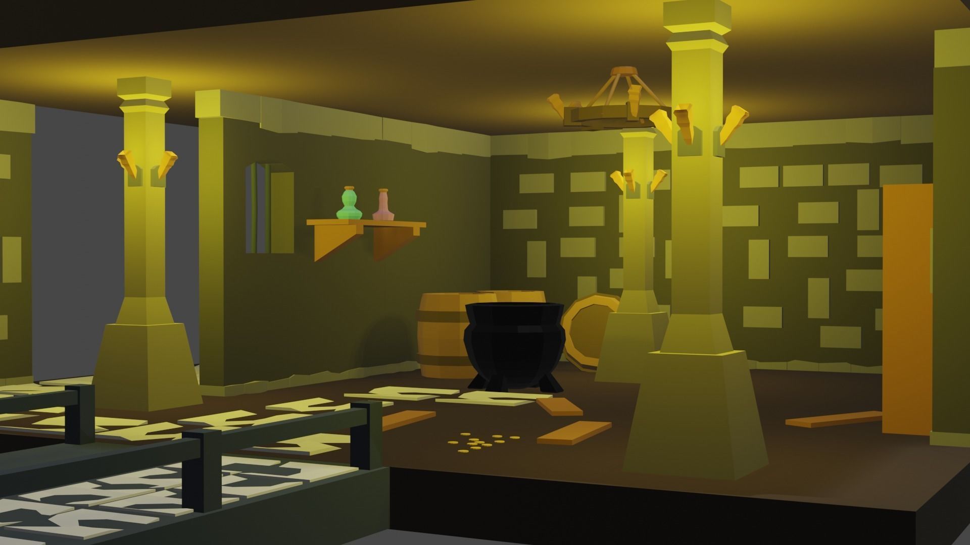 3D model low poly dungeon VR / AR / low-poly | CGTrader