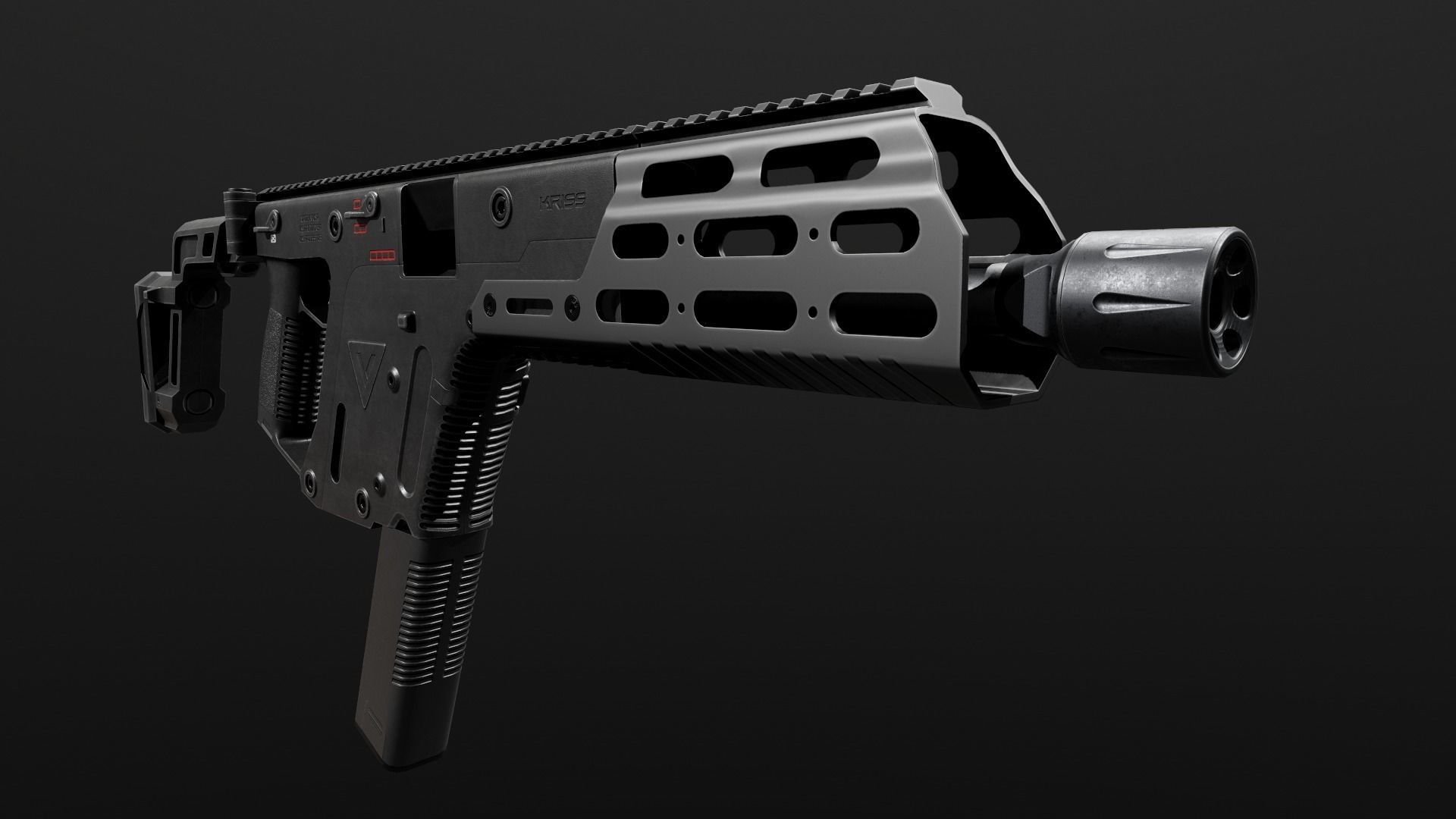 3D model SLR Rifleworks Synergy Linear Hybrid Comp 45 ACP VR / AR / low ...