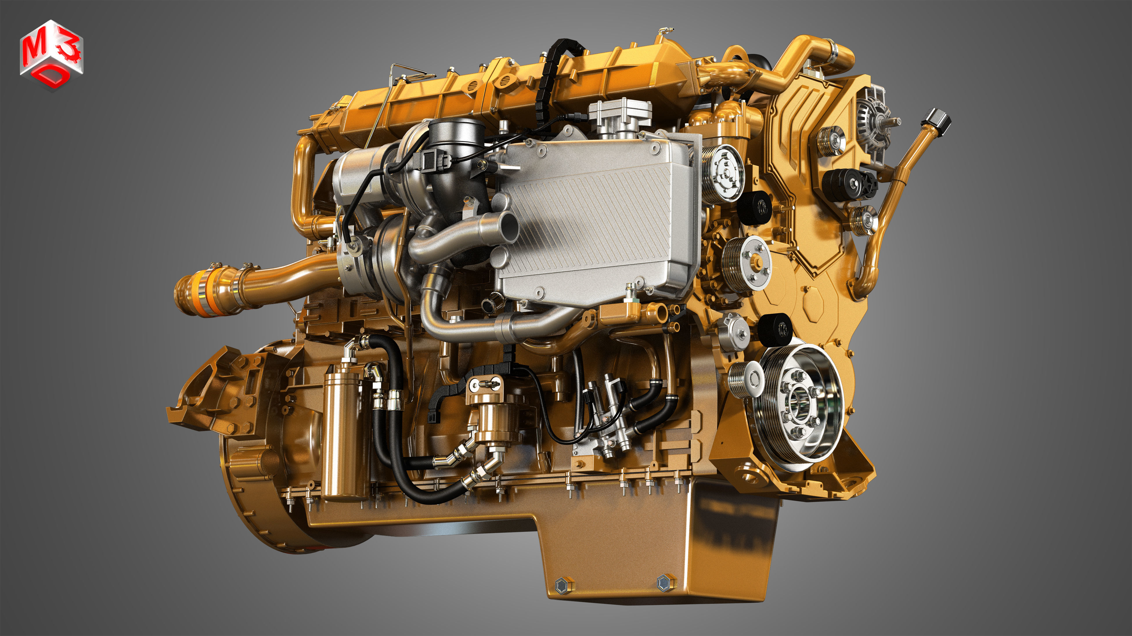 CT15 Heavy Duty Truck Engine - 6 Cylinder Diesel Engine 3D model | CGTrader