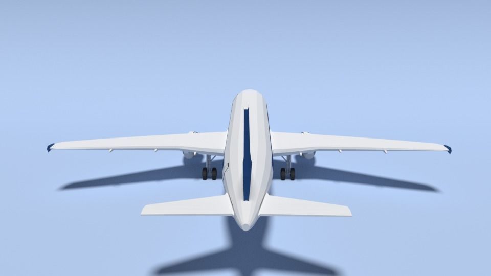 3D model Low Poly Cartoon Airbus A320 Airplane VR / AR / low-poly ...