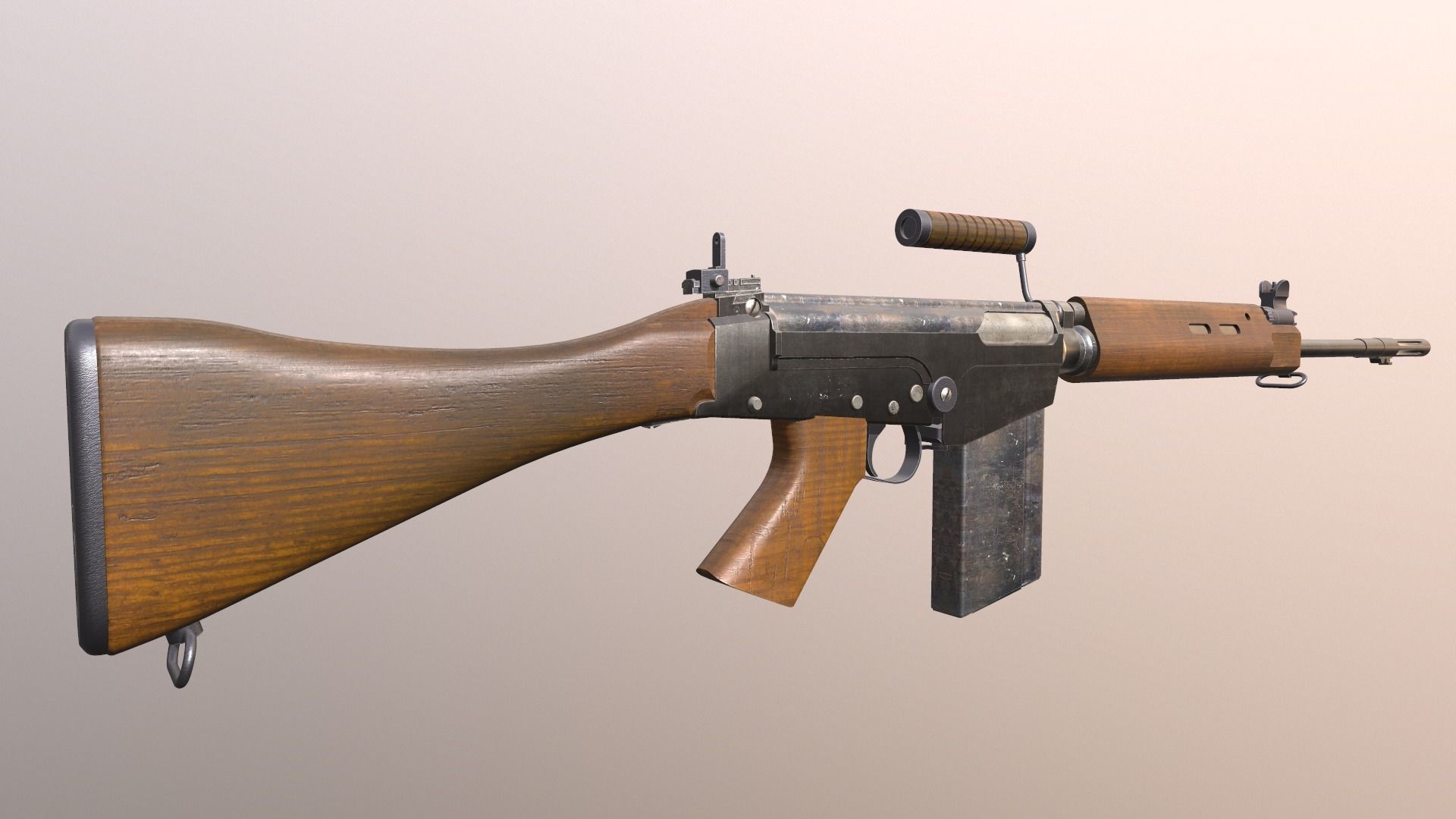 Assault rifle L1A1 Fn Fal 3D model | CGTrader
