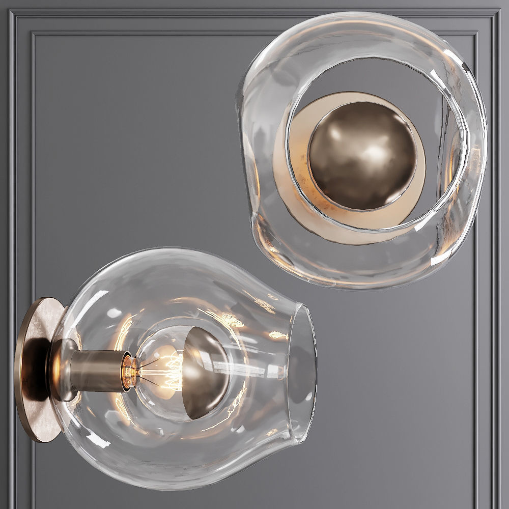 Bubble Sconce Vintage Brass and Clear Glass 3D | CGTrader