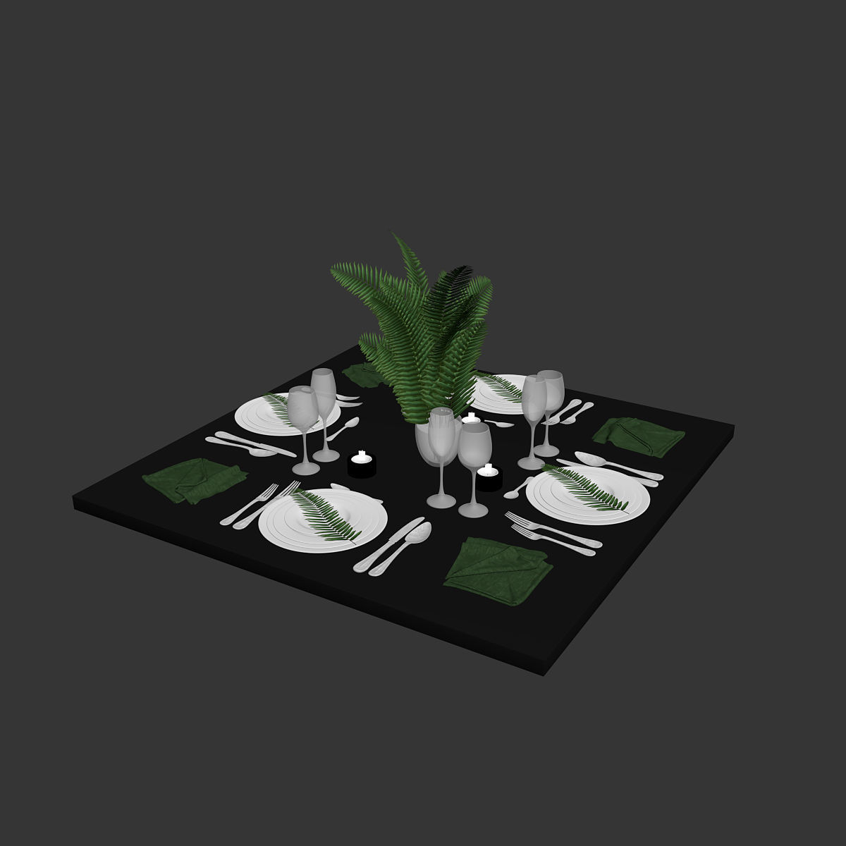Table setting 18 3D model | CGTrader