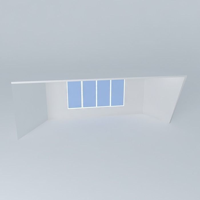 Slanted wall with window free 3D model | CGTrader