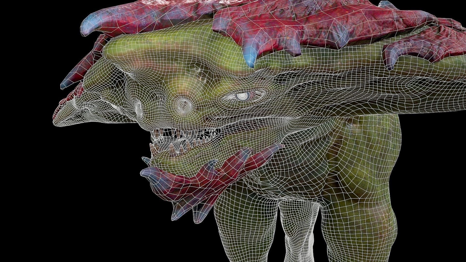 3D model Fantasy titan creature model rigged VR / AR / low-poly rigged ...