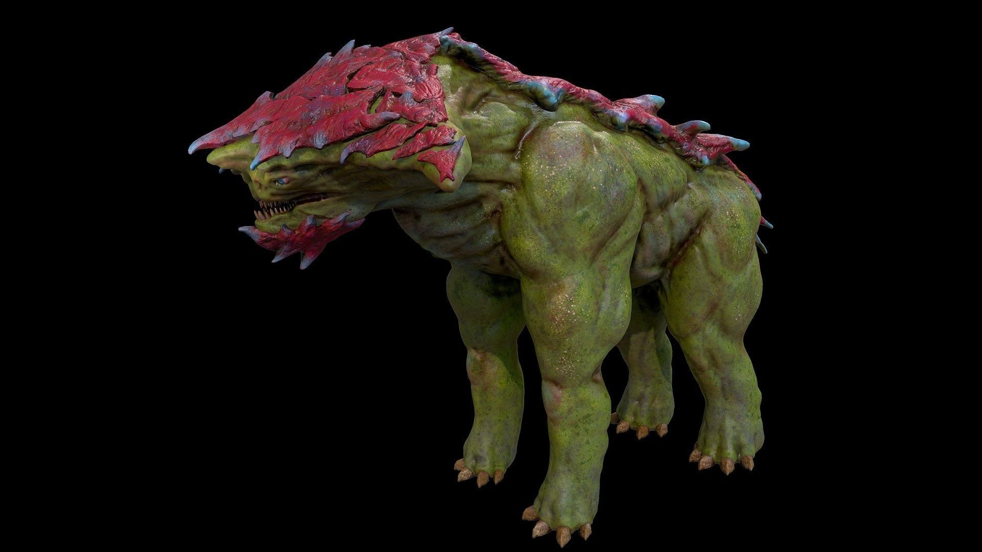 3D model Fantasy titan creature model rigged VR / AR / low-poly rigged ...