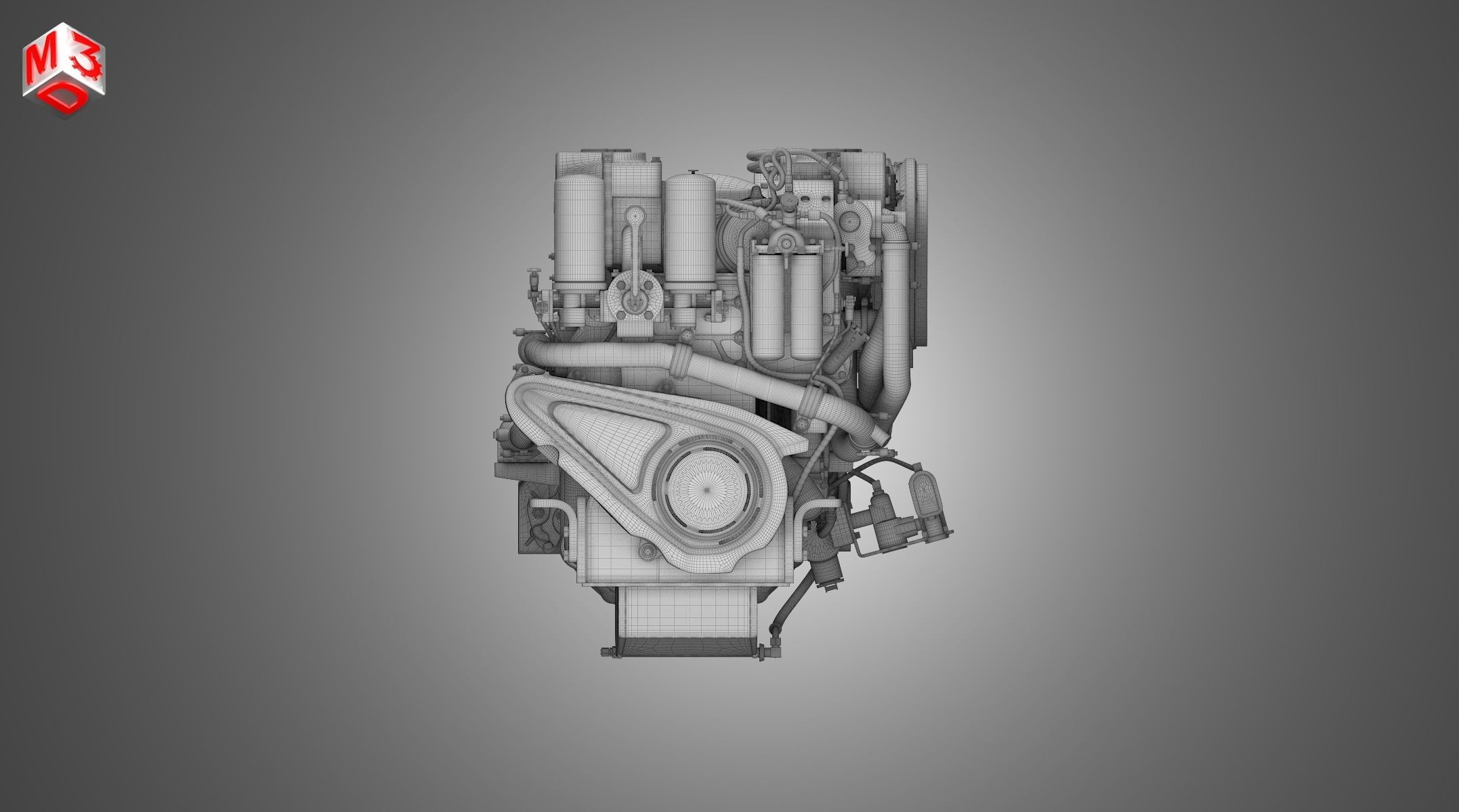 3406C Engine - 6 Cylinder Industerial Diesel Engine 3D model | CGTrader