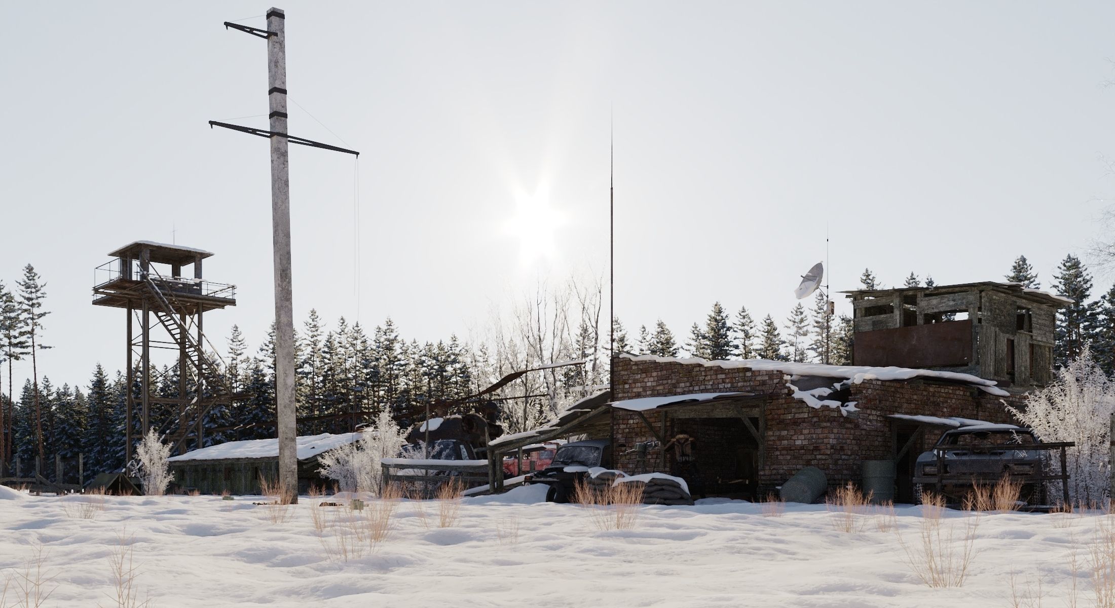 3D model WINTER base CLEAR SKY VR / AR / low-poly | CGTrader