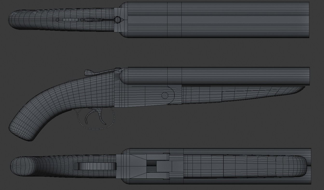 Sawed Off Shotgun free VR / AR / low-poly 3D model rigged | CGTrader