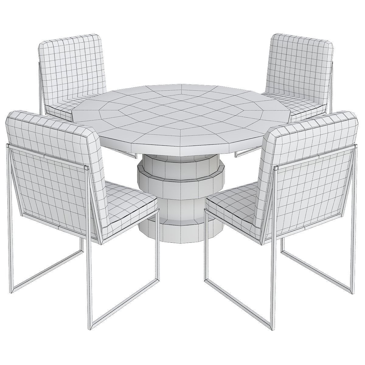 3D model Boca Round Dining Table 3d model VR / AR / low-poly | CGTrader