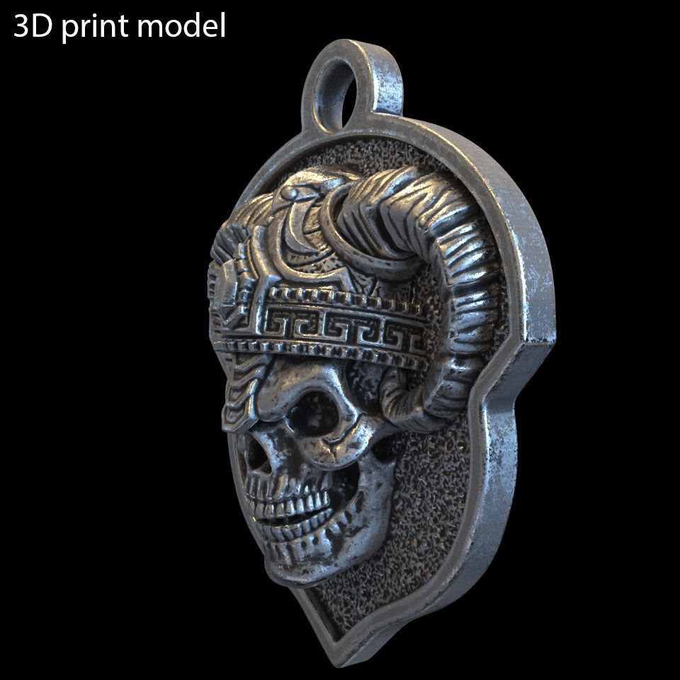 skull Pendant jewelry Demon vol4 and relief 3D model 3D printable ...