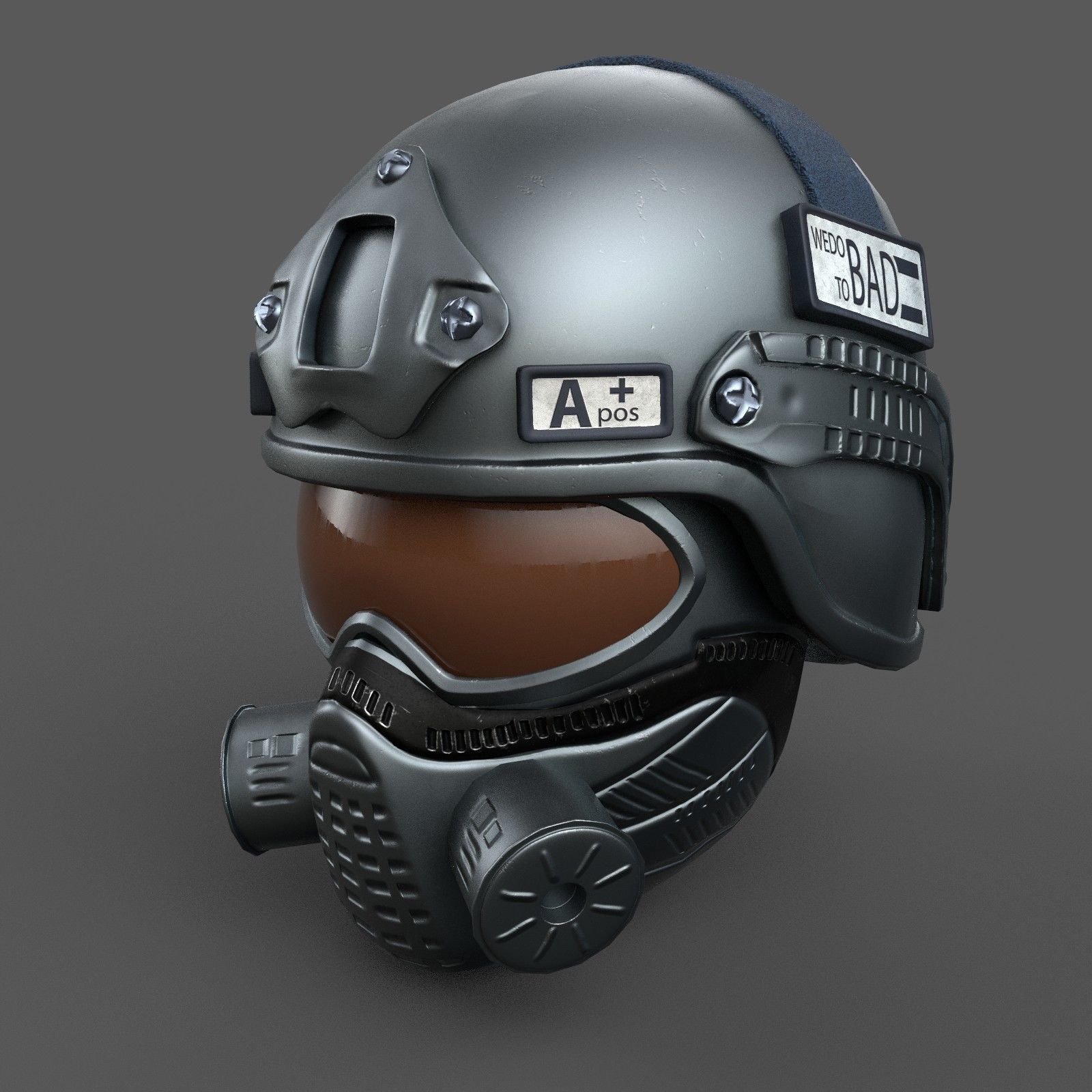 3D model Helmet scifi fantasy pilot military combat soldier armor VR ...