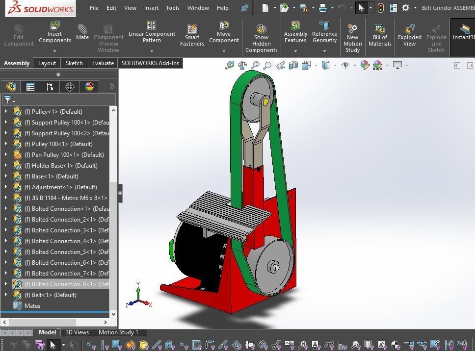 BELT GRINDER SANDER BUFFER EDGE POLISHING MACHINE 3D model | CGTrader