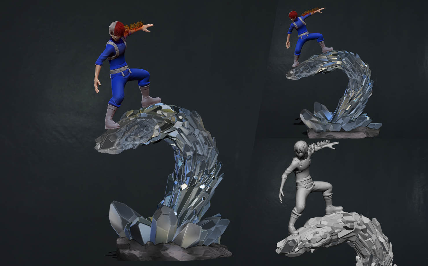 todoroki - my hero academia - mha 3d print statue 3D model 3D printable ...