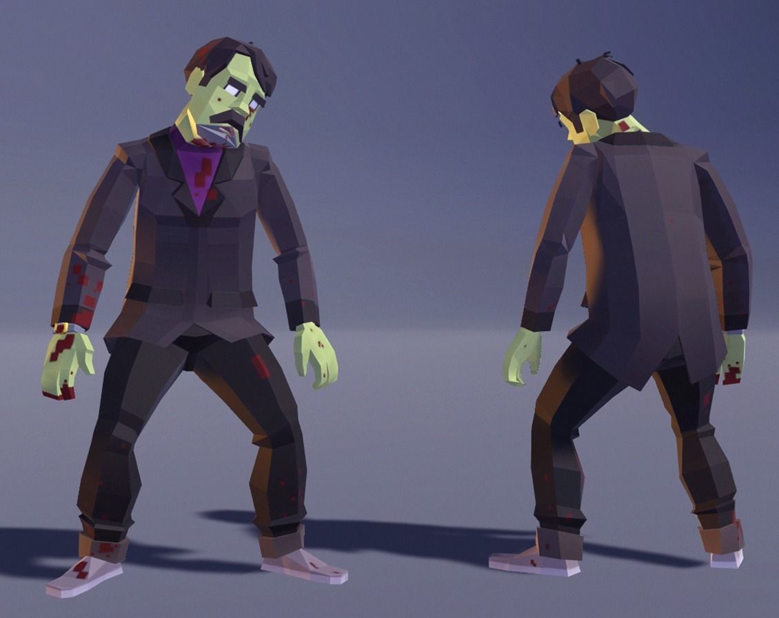 3D model Sharp Zombies VR / AR / low-poly rigged animated | CGTrader