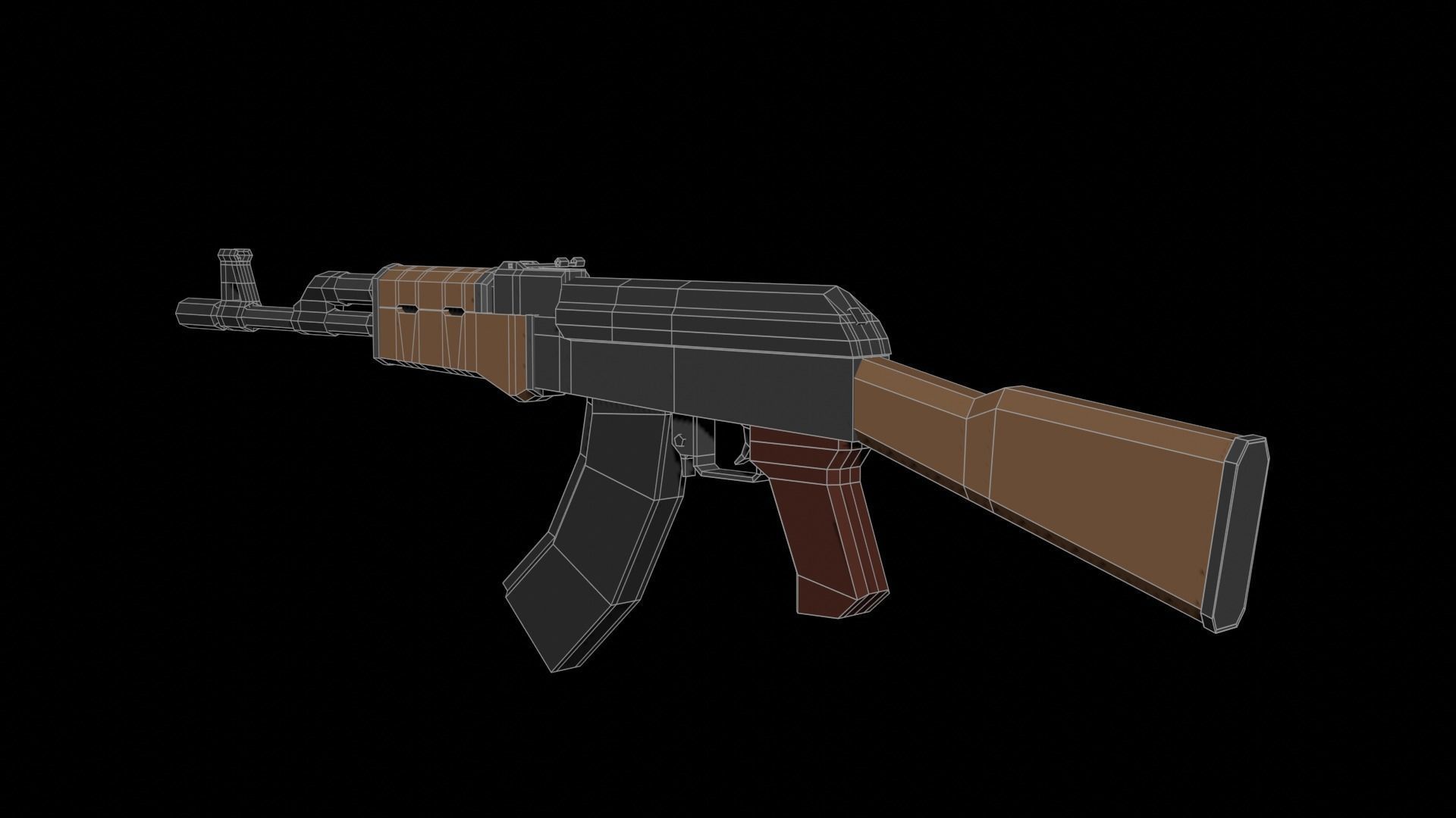 3D model 5 AK Rifles Low-Poly Pack VR / AR / low-poly | CGTrader