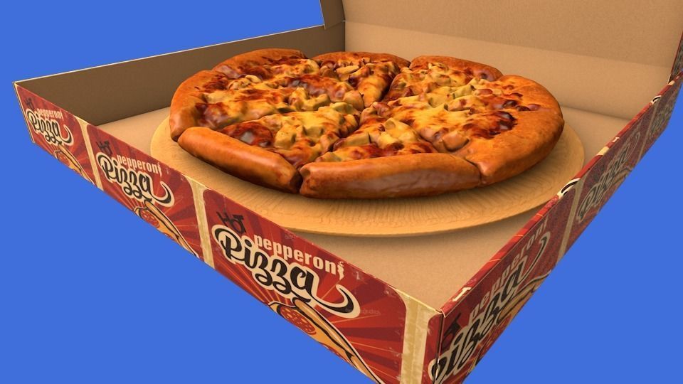 Animated Pizza With Fold able Box 3D model animated rigged | CGTrader
