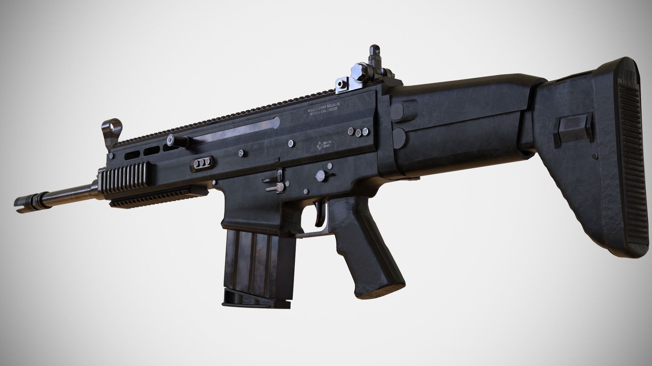 3D model FN SCAR - H - LMG - With Attachments - Highly Detailed - PBR ...