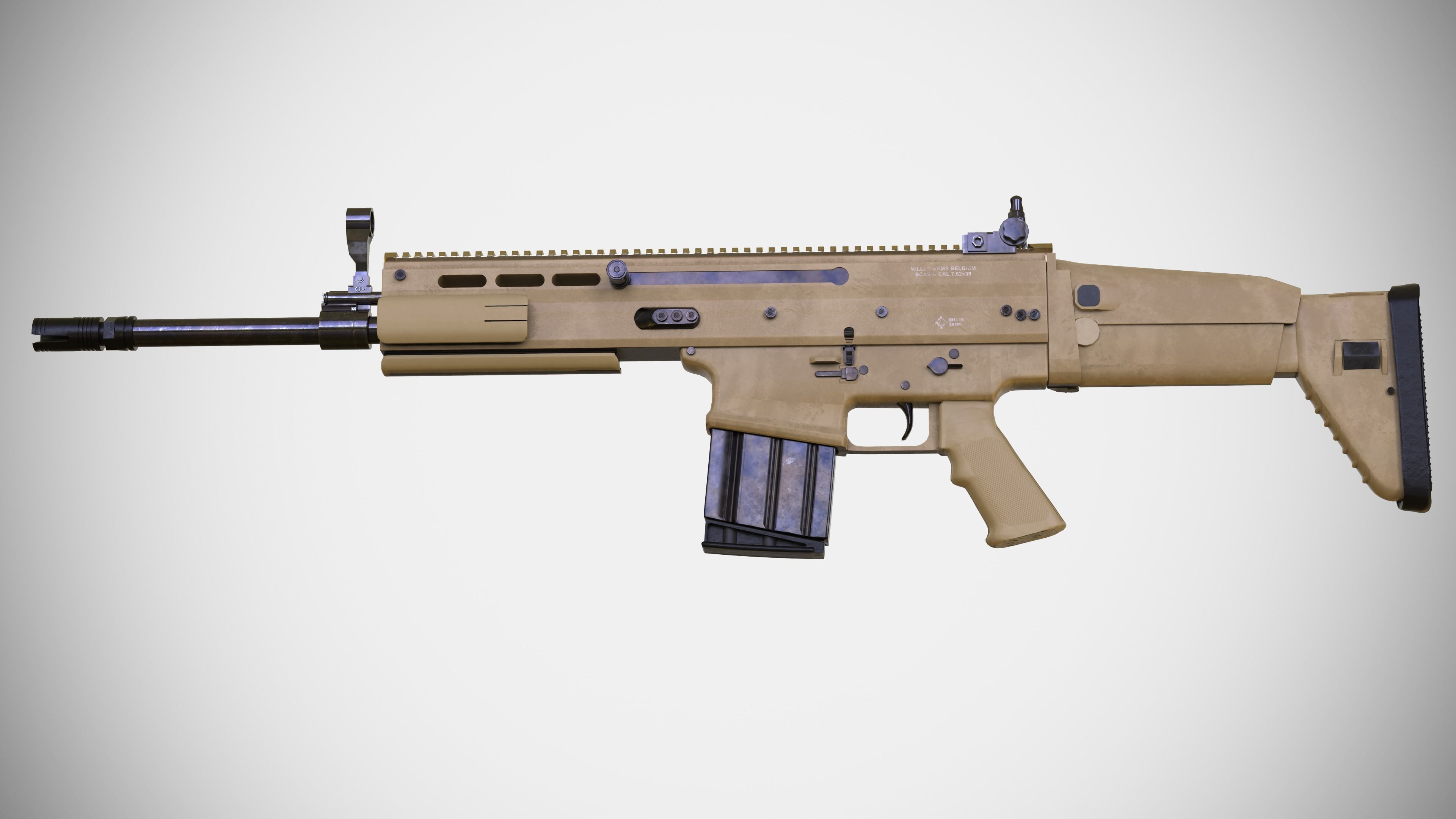 3D model FN SCAR - H - LMG - With Attachments - Highly Detailed - PBR ...