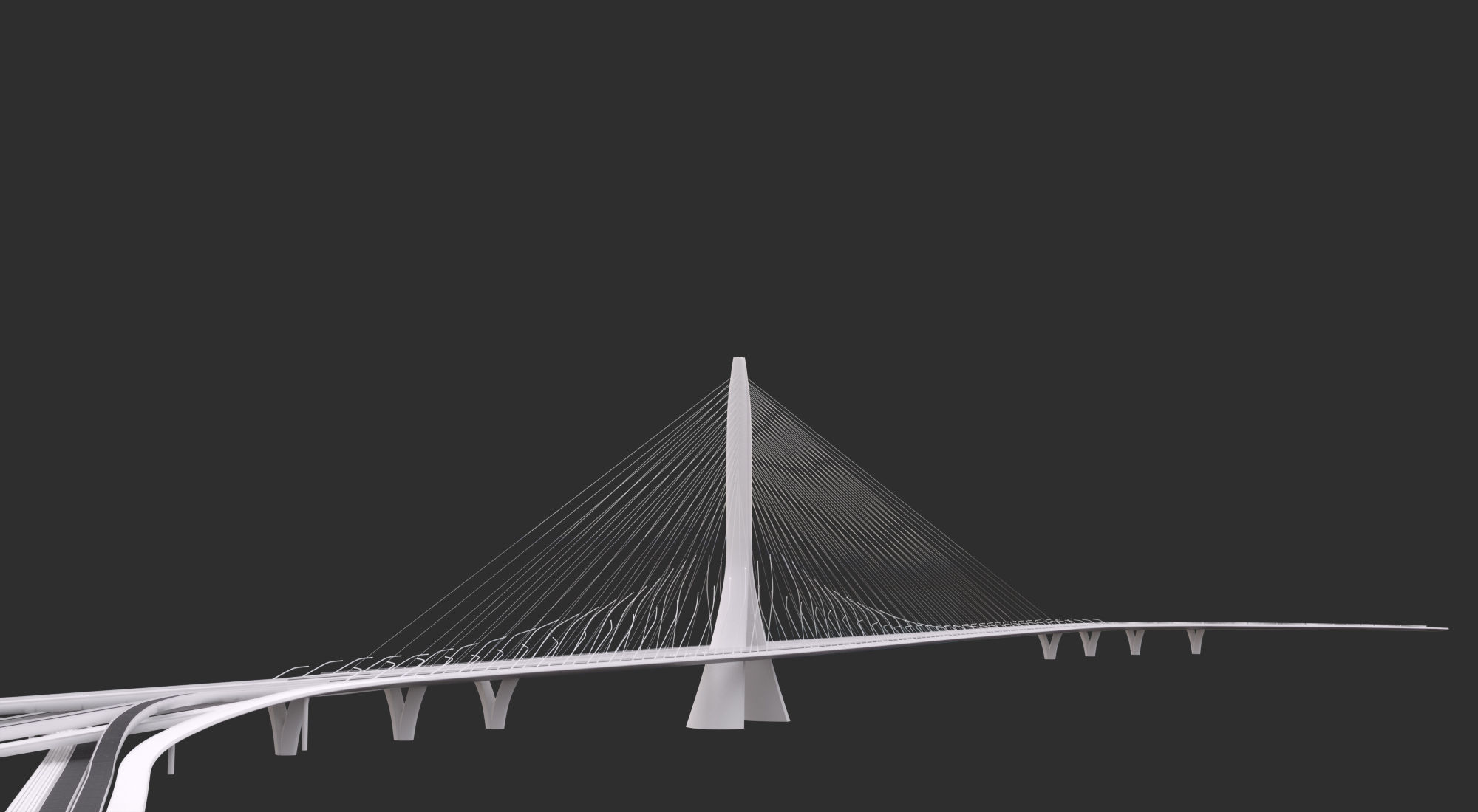 Zaha Hadid Architects Danjiang Bridge in Taiwan 3D model | CGTrader
